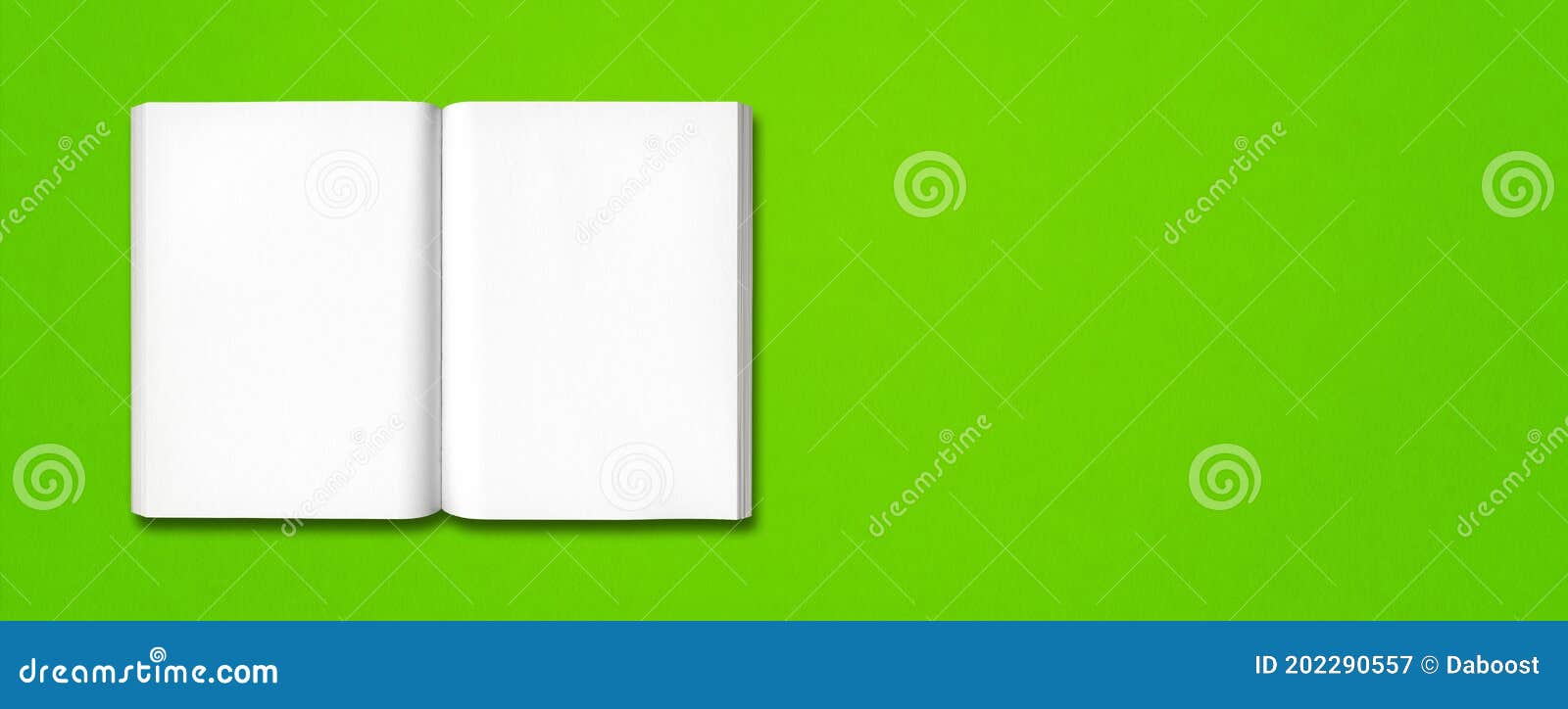 Open Book Isolated on Green Banner Stock Image - Image of office ...