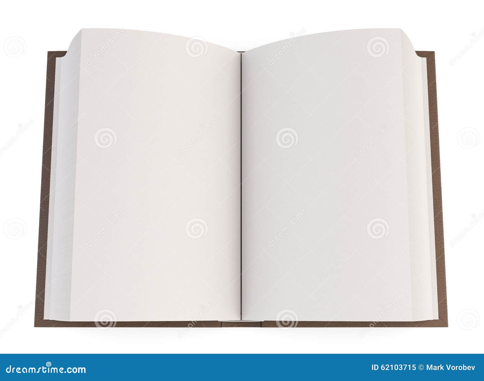 Open Book Isolated on White Background. Top View. 3d. Stock ...