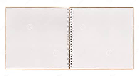 Open Book Isolated on White. Notebook with Spiral Binder Stock Image ...