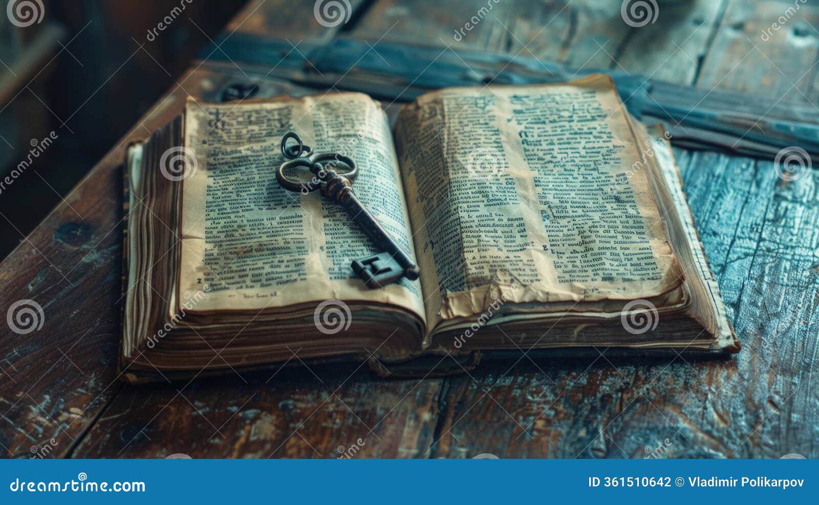 An Open Book with a Key on Top, Suitable for Education and Security ...