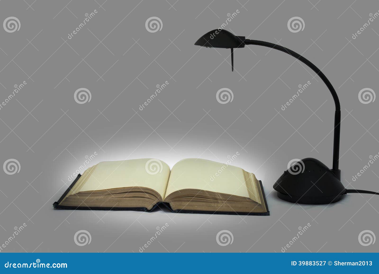 Open book with lamp stock image. Image of blank, reading - 39883527