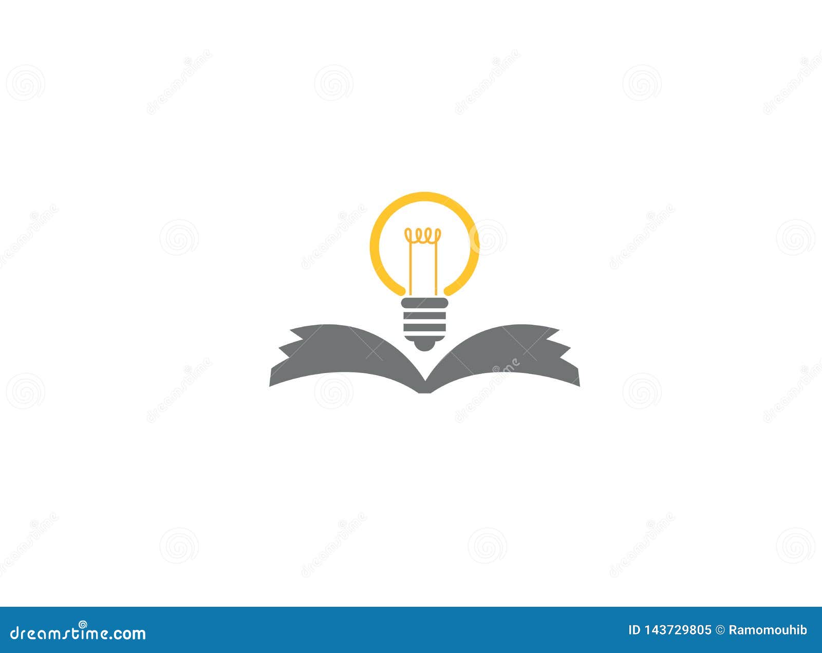 Open Book with Lamp for Logo Design Stock Illustration - Illustration ...