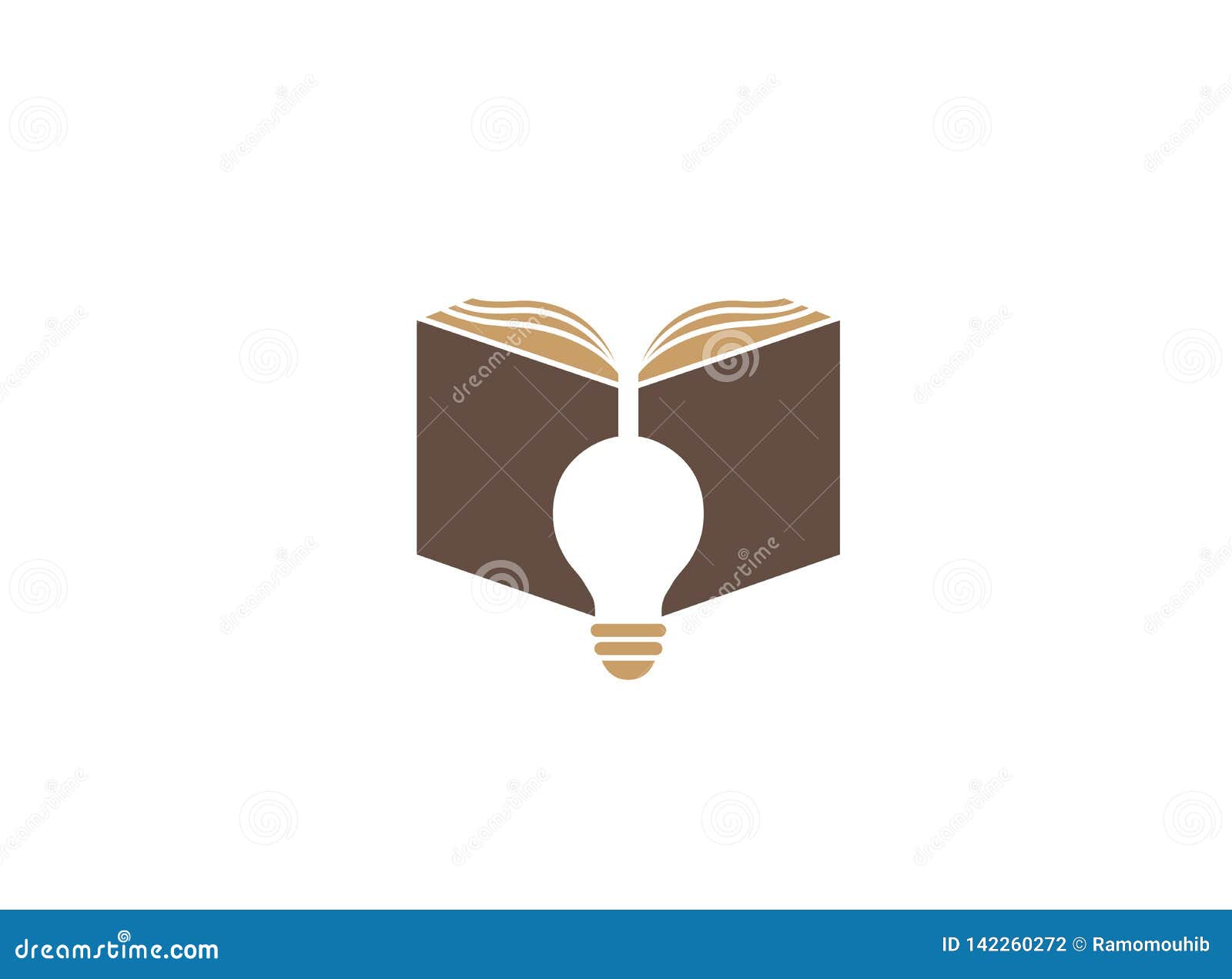 Open Book with Lamp for Logo Design Stock Illustration - Illustration ...