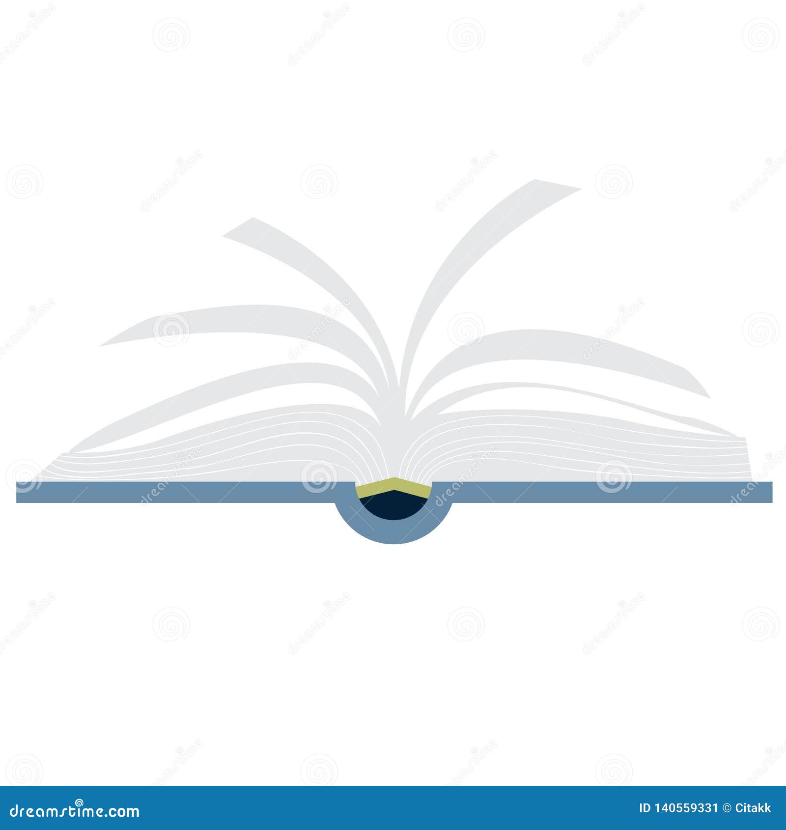 Open book leaves blue stock vector. Illustration of paper - 140559331