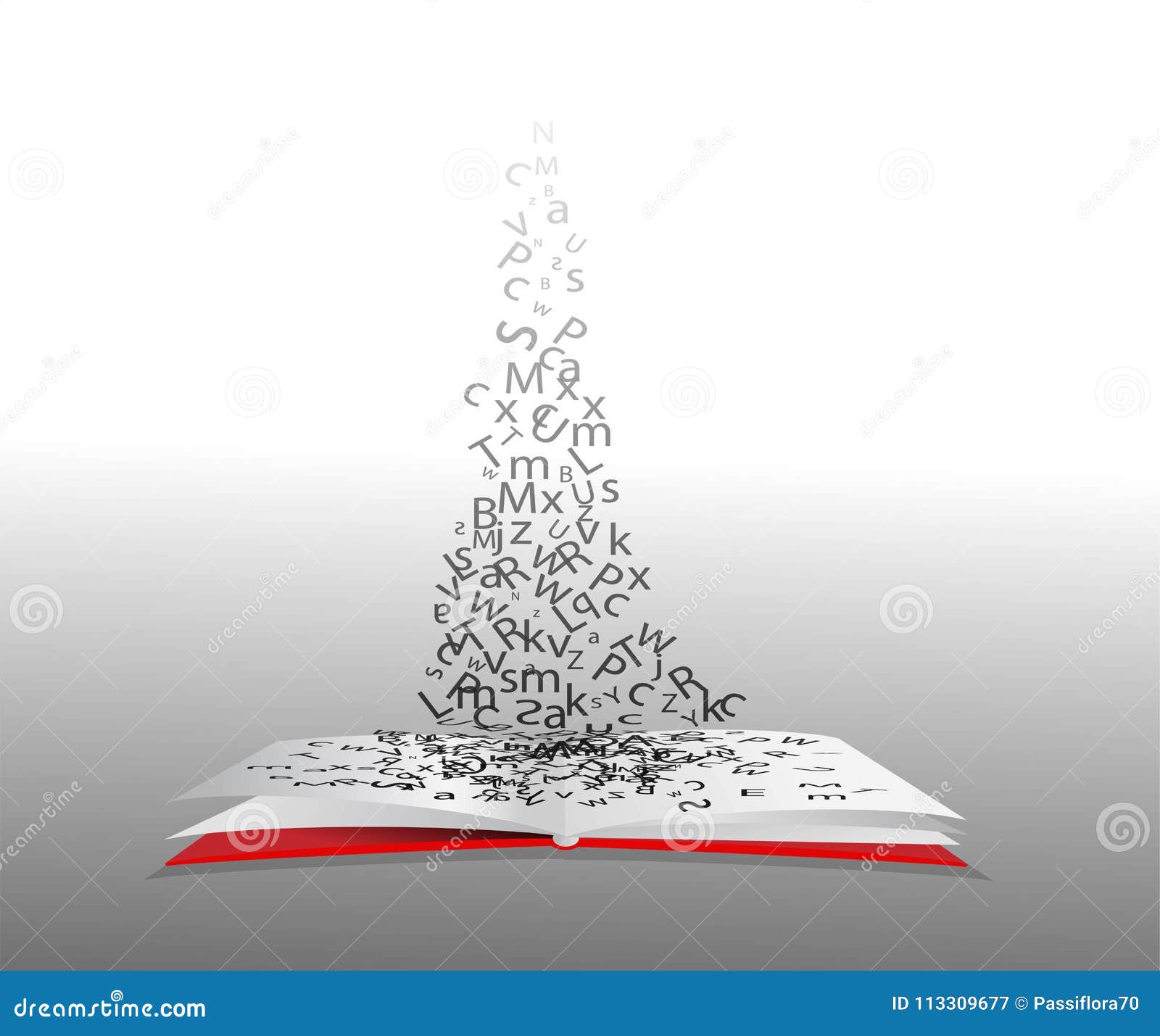 Open Book with Letters of the Alphabet Stock Vector - Illustration of ...