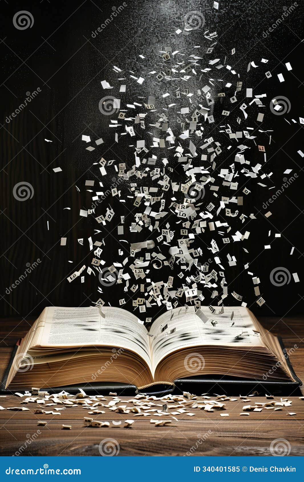 Open Book with Letters Spilling Out Stock Image - Image of alphabet ...