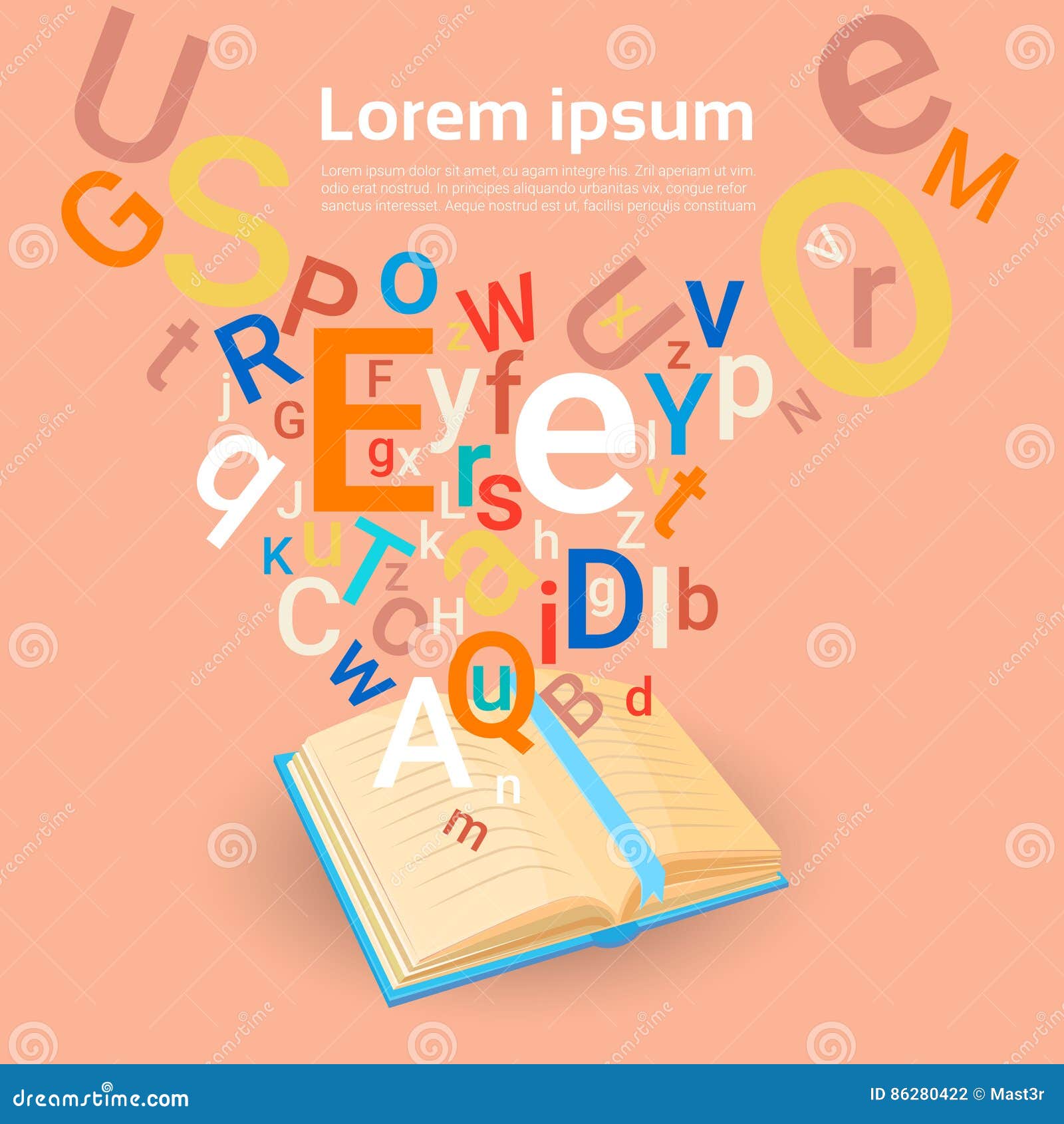 Open Book Library Read School Education Knowledge Concept Stock Vector ...