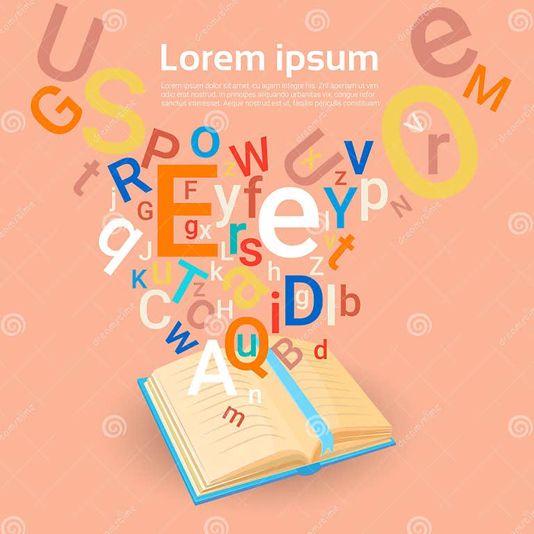 Open Book Library Read School Education Knowledge Concept Stock Vector ...