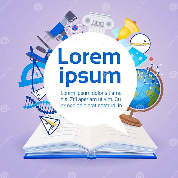 Open Book Library Read School Education Knowledge Concept Stock Vector ...