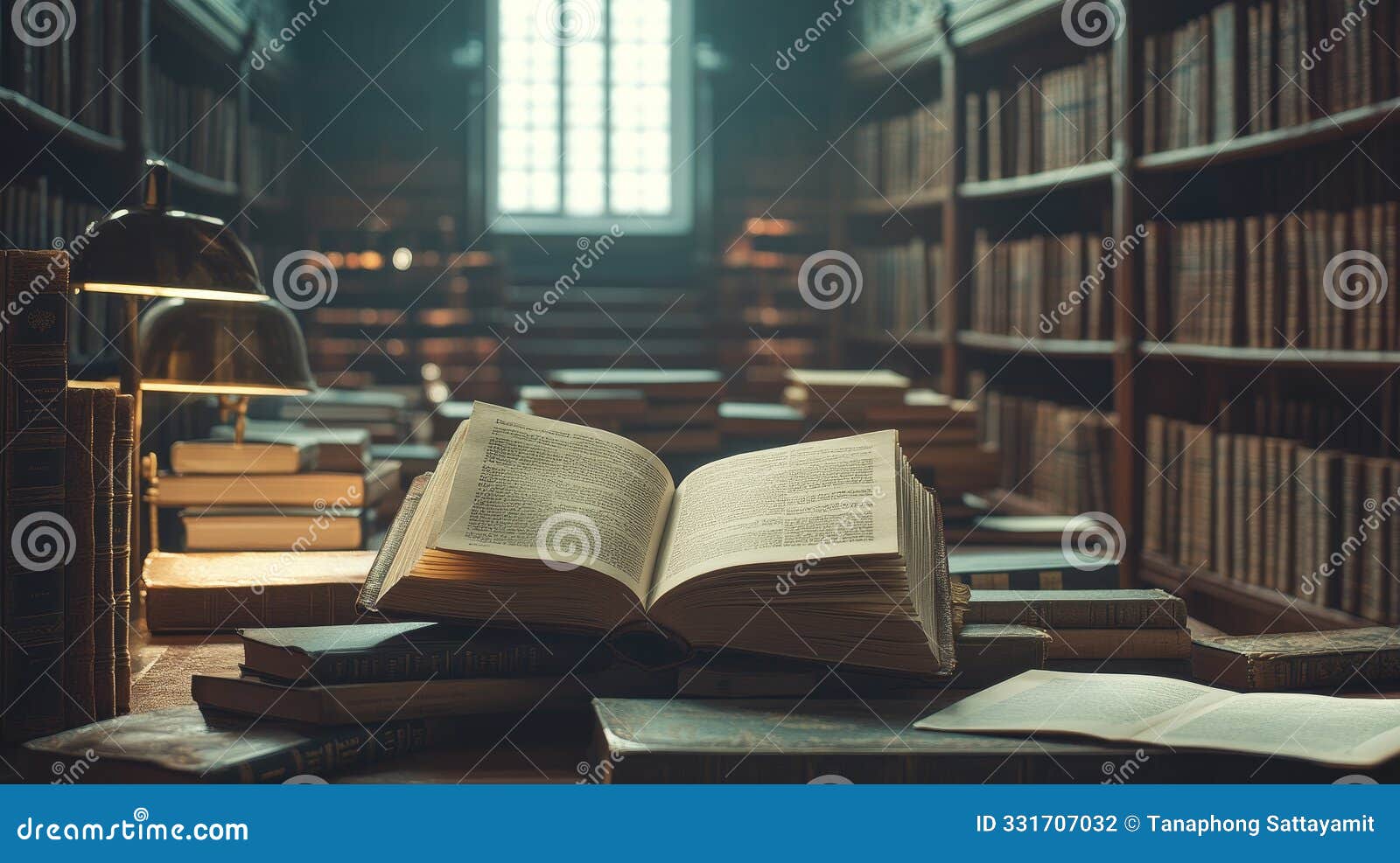 Open Book in a Library Setting Knowledge and Education Concept an Open ...