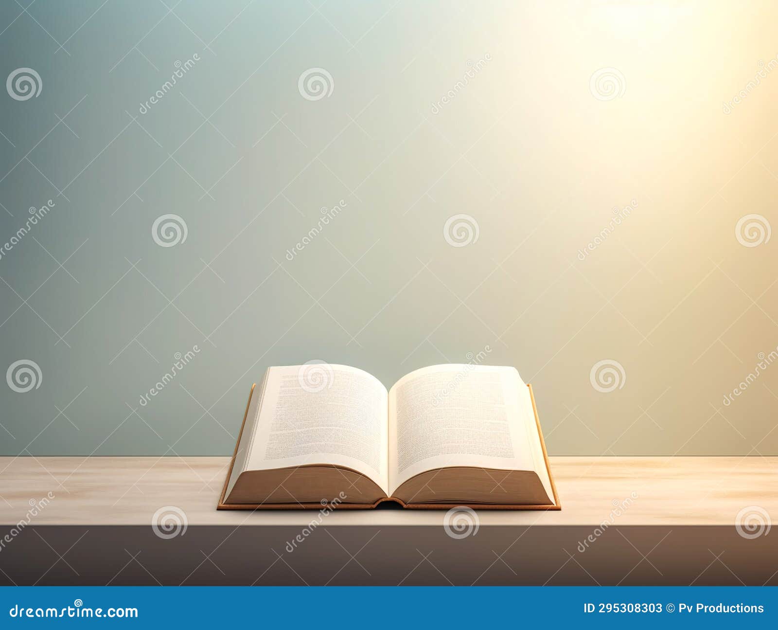 Open Book on a Light Background with Space for Text, Knowledge Study ...