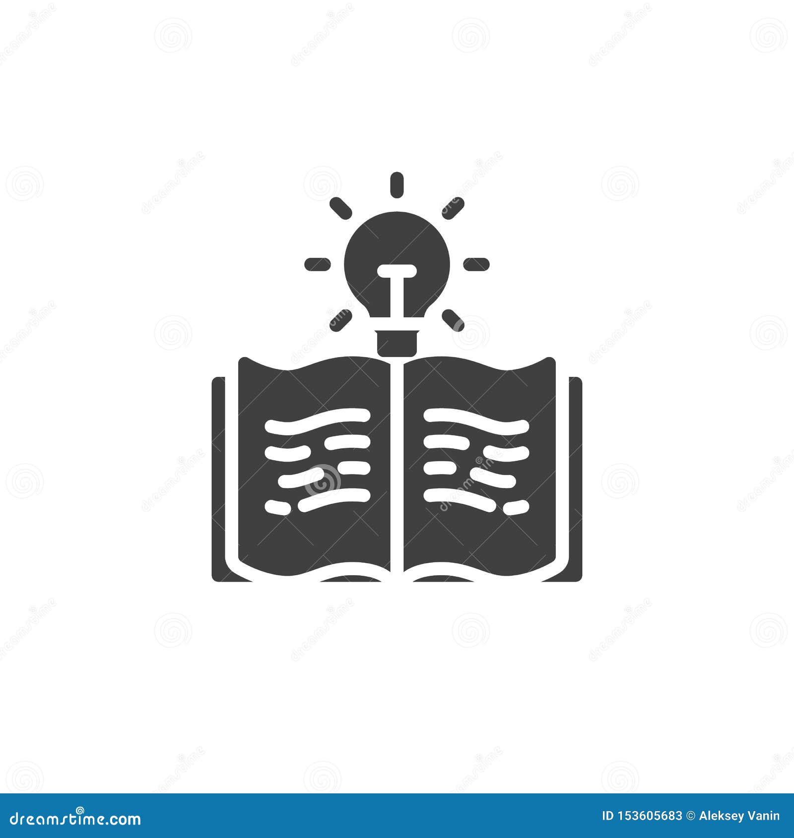 Open Book with Light Bulb Vector Icon Stock Vector - Illustration of ...
