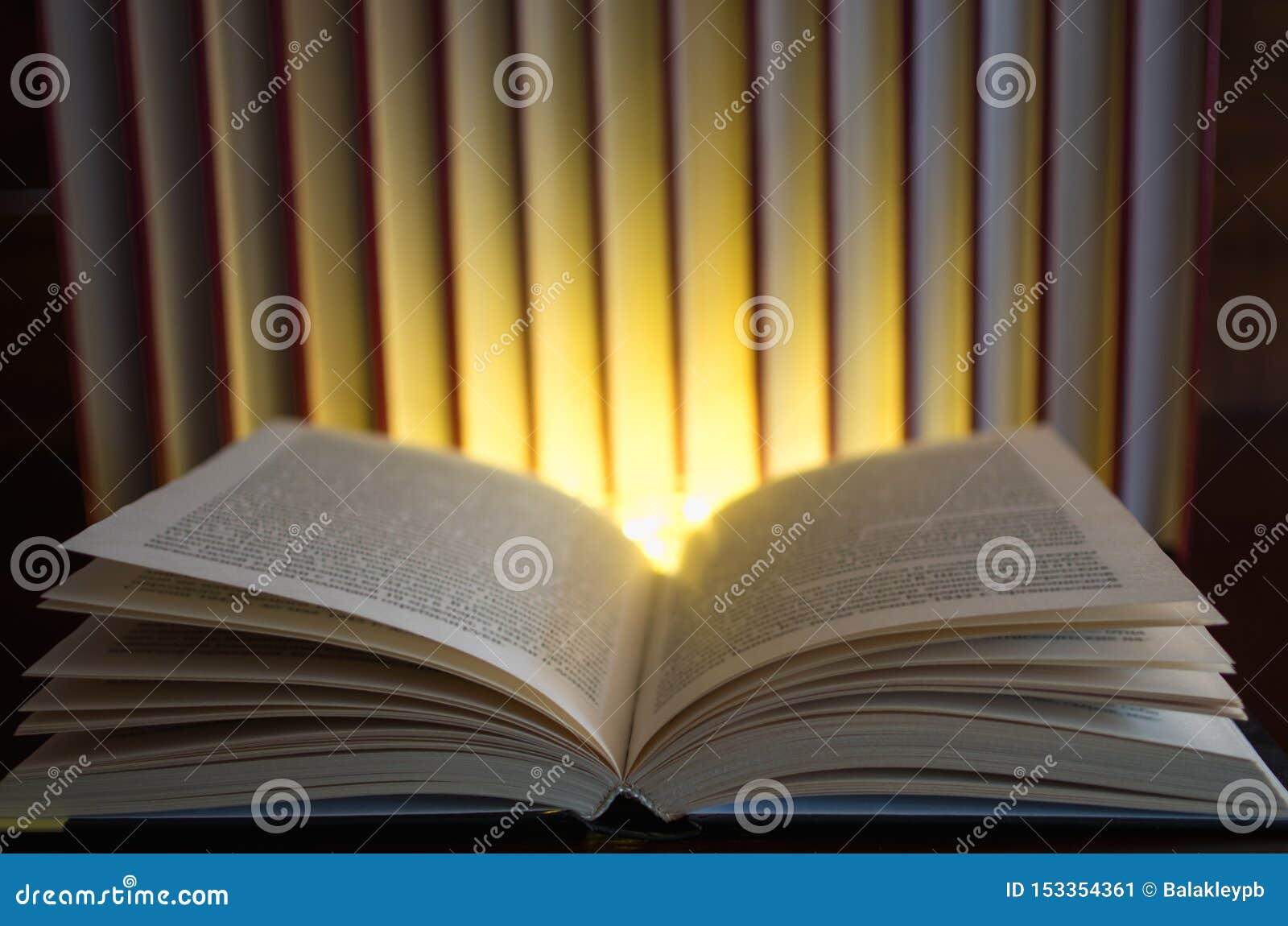 Open Book Light in the Dark Stock Image - Image of learning, glow ...