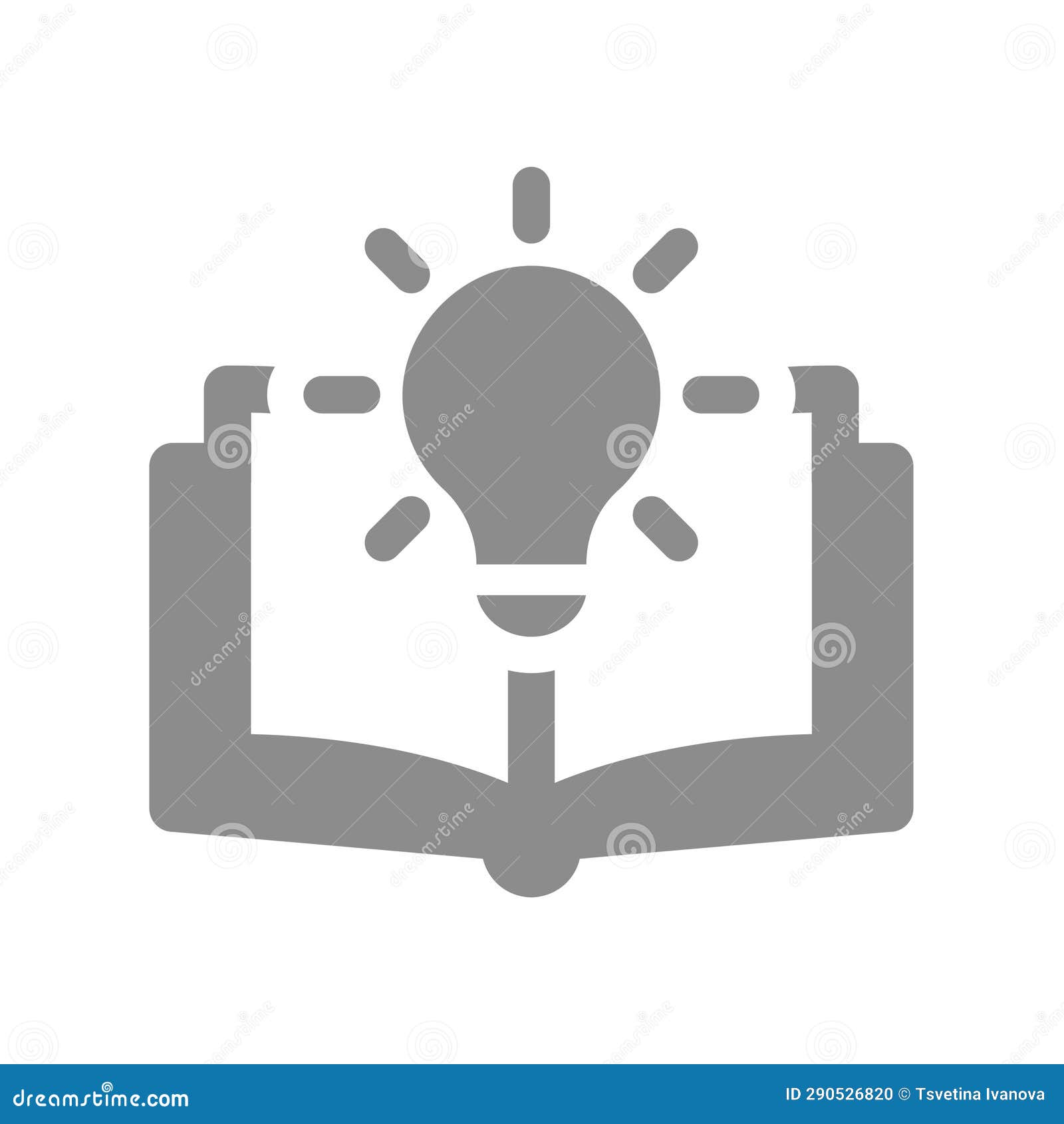 Open Book and Lightbulb Vector Icon Stock Illustration - Illustration ...