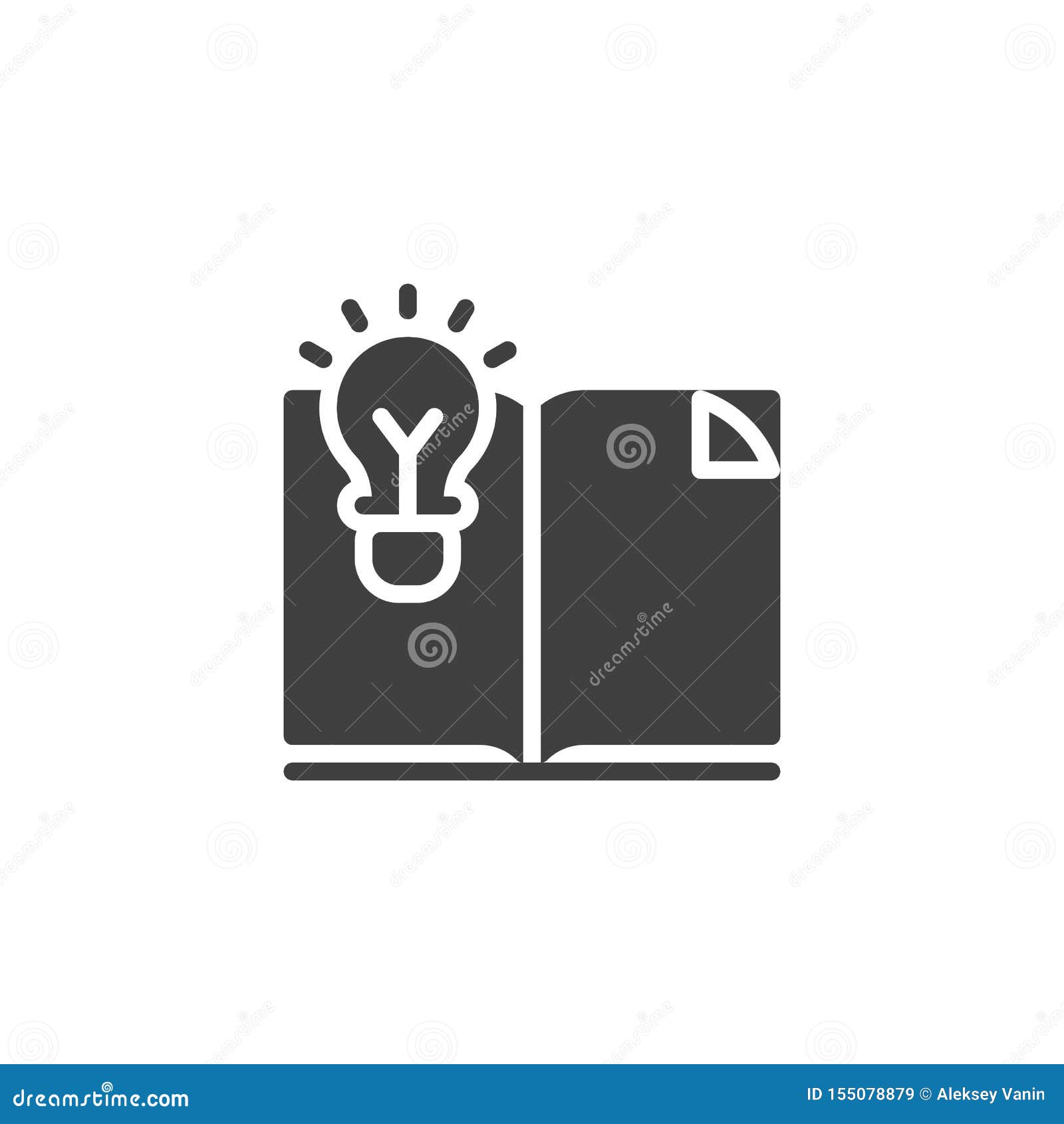 Open Book with Lightbulb Vector Icon Stock Vector - Illustration of ...