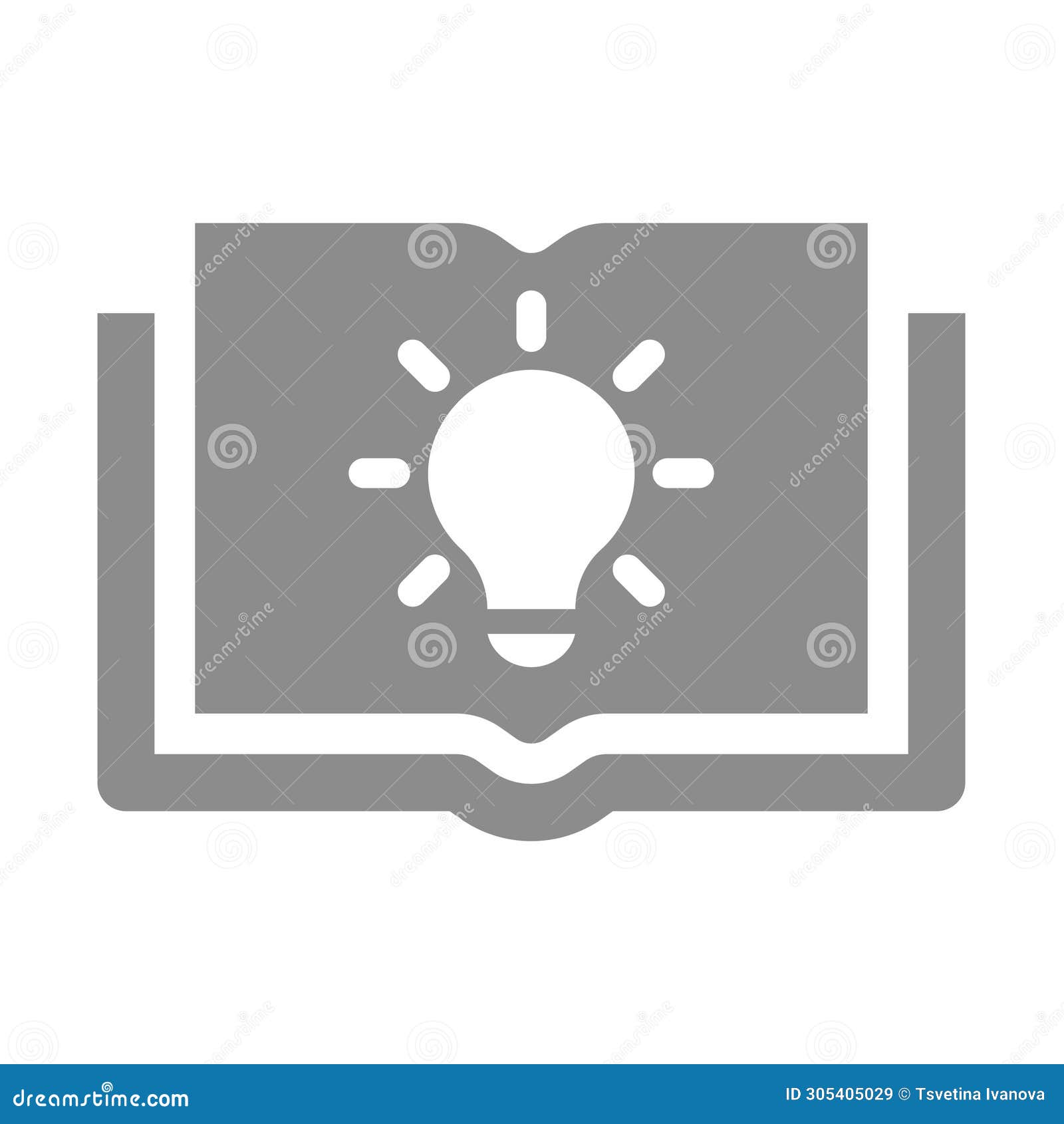Open Book and Lightbulb Vector Icon Stock Illustration - Illustration ...