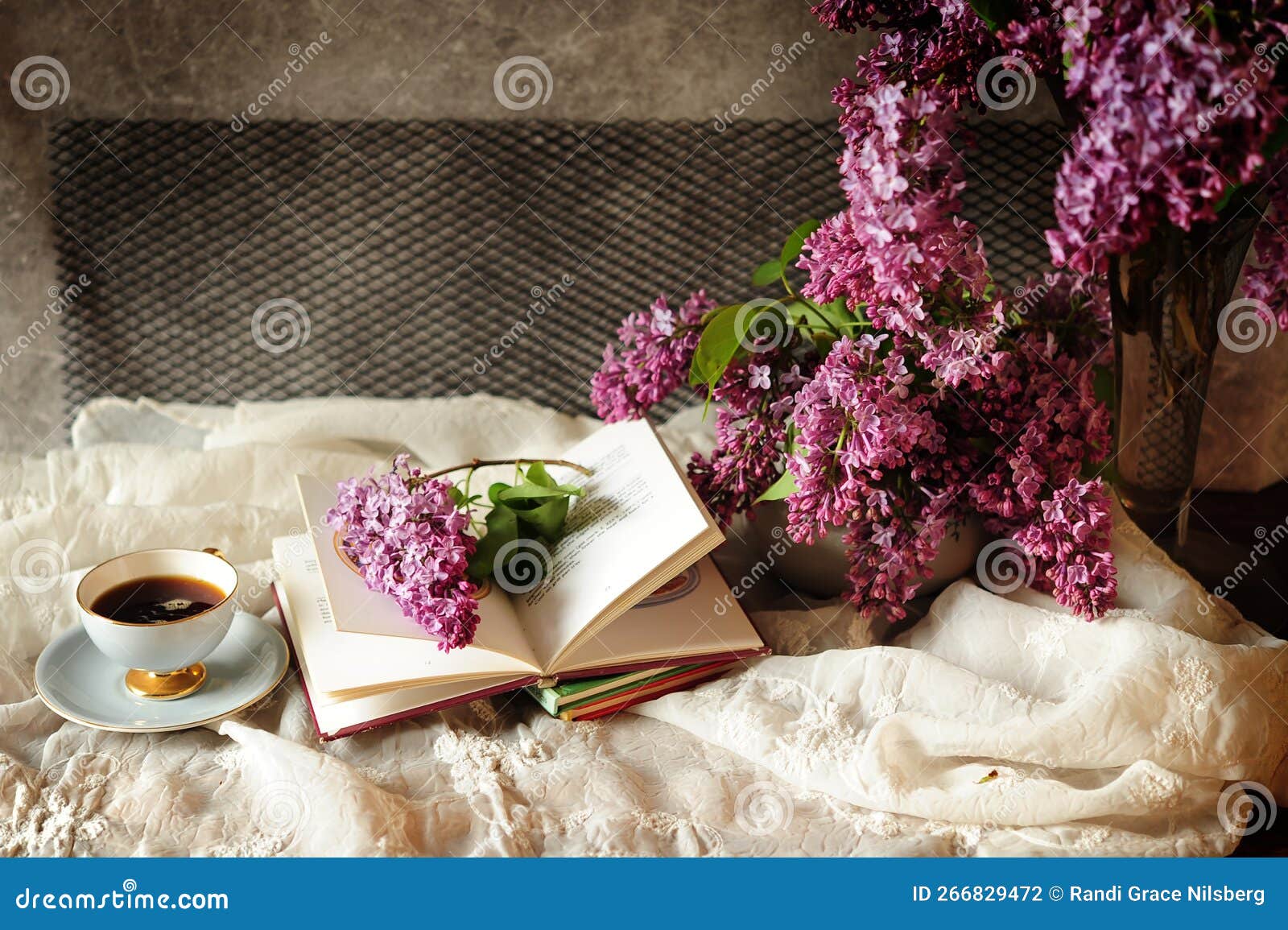 Open Book, Flowers and Coffee Stock Photo - Image of flower, happiness ...