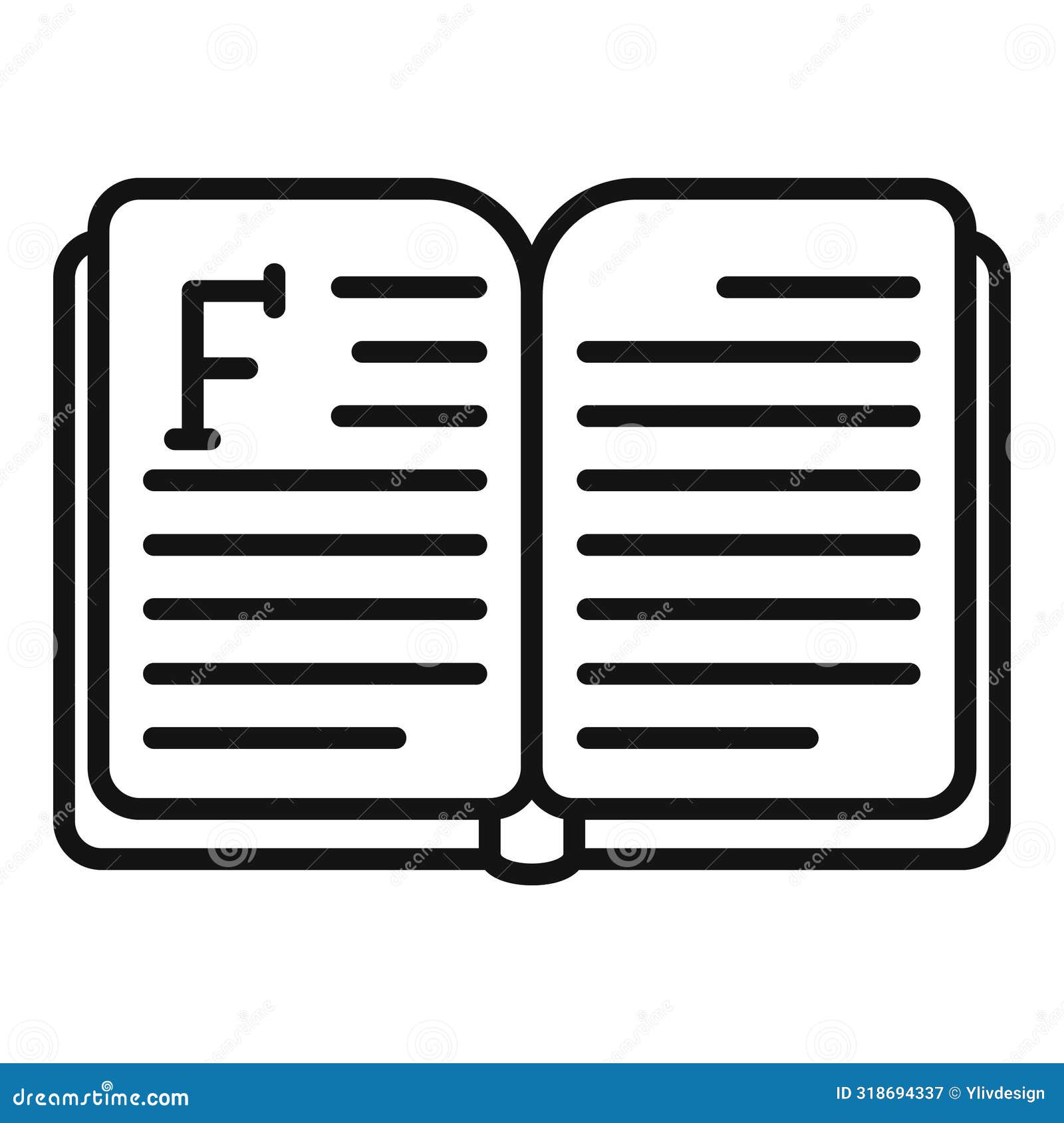 Open Book Line Icon Illustration Stock Vector - Illustration of icon ...