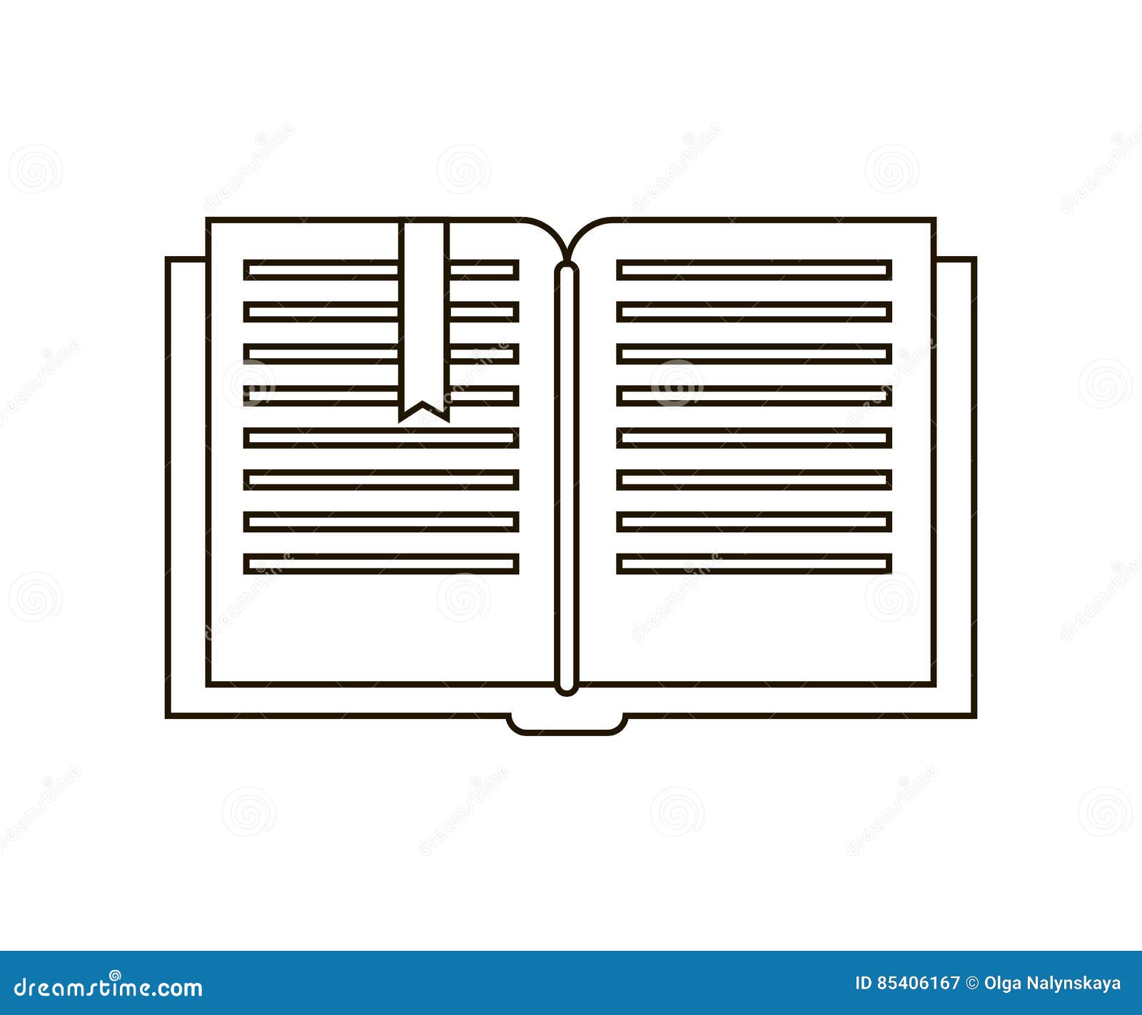 Open Book Line Icon stock vector. Illustration of information - 85406167