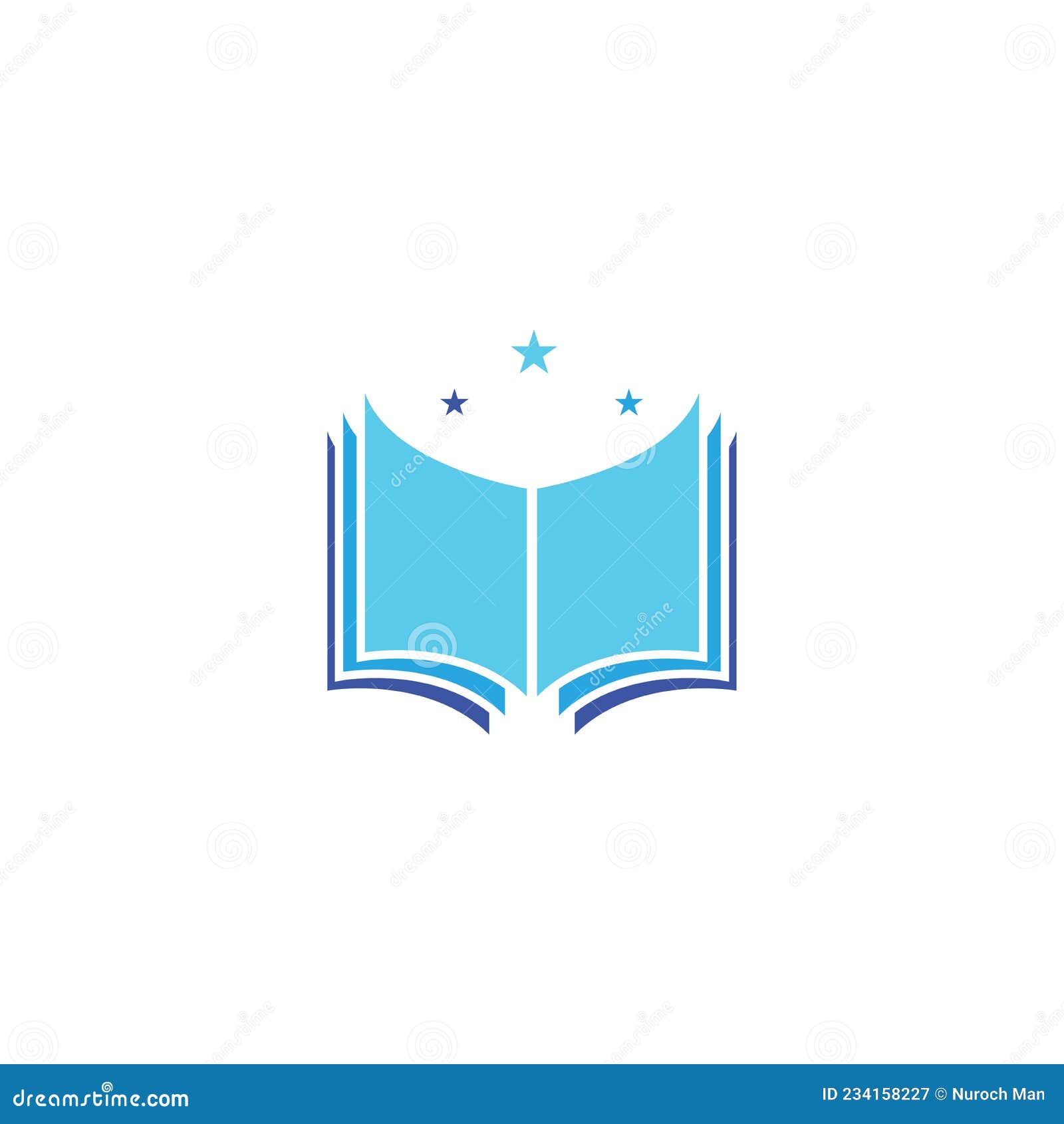 Open Book Logo Education Flat Vector Design. Stock Vector ...