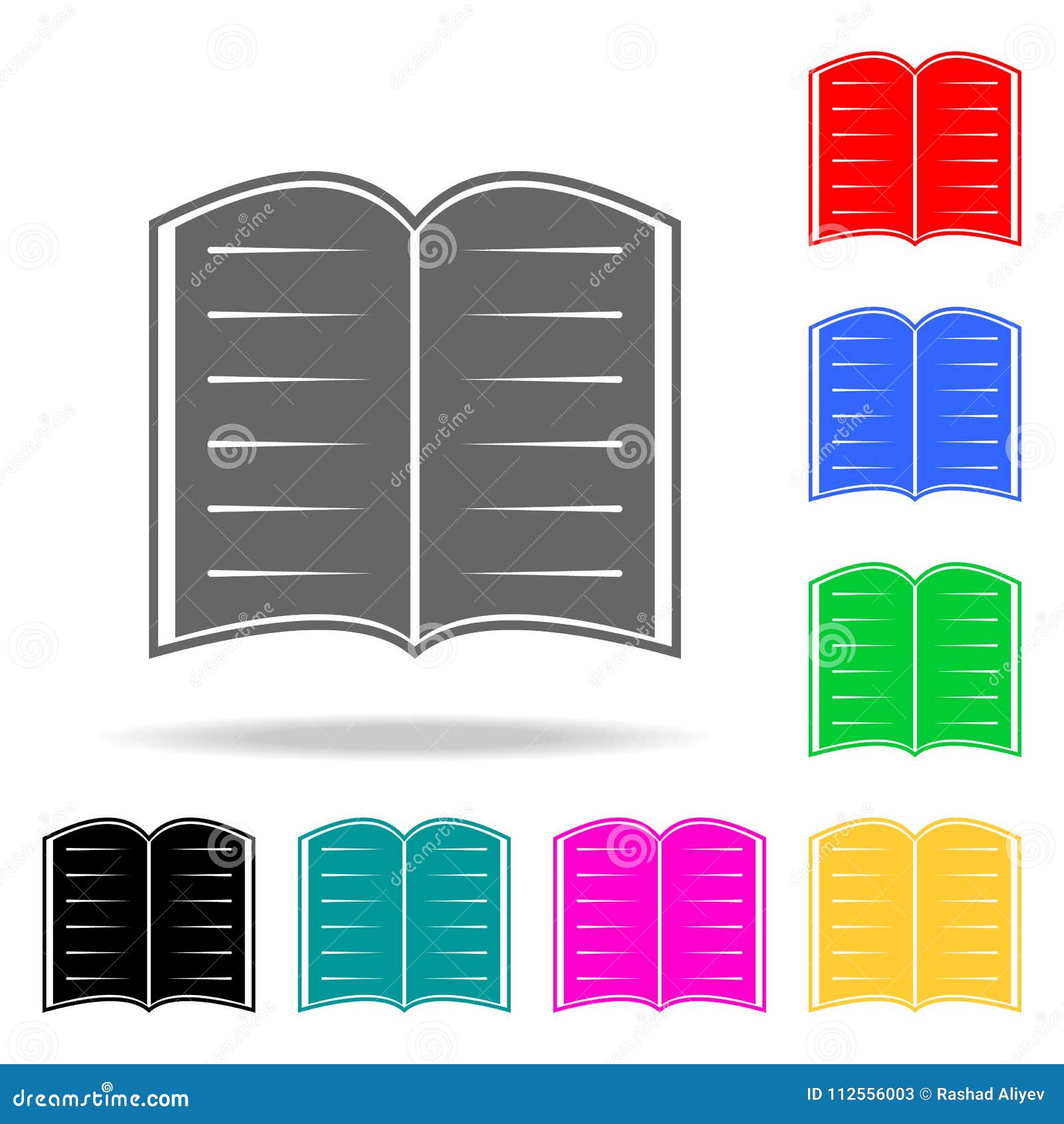 Open Book Logo Icon. Elements of School and Study Multi Colored Icons ...