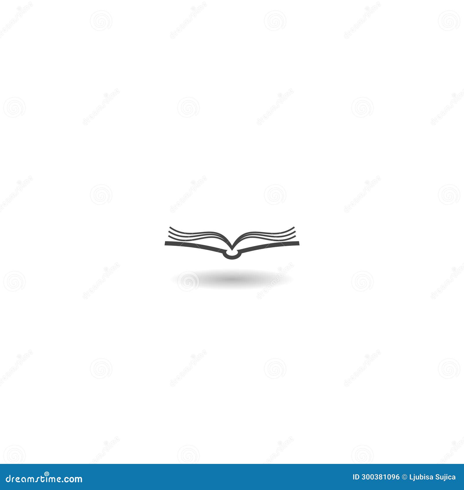 Open Book Logo Icon with Shadow Stock Vector - Illustration of reader ...