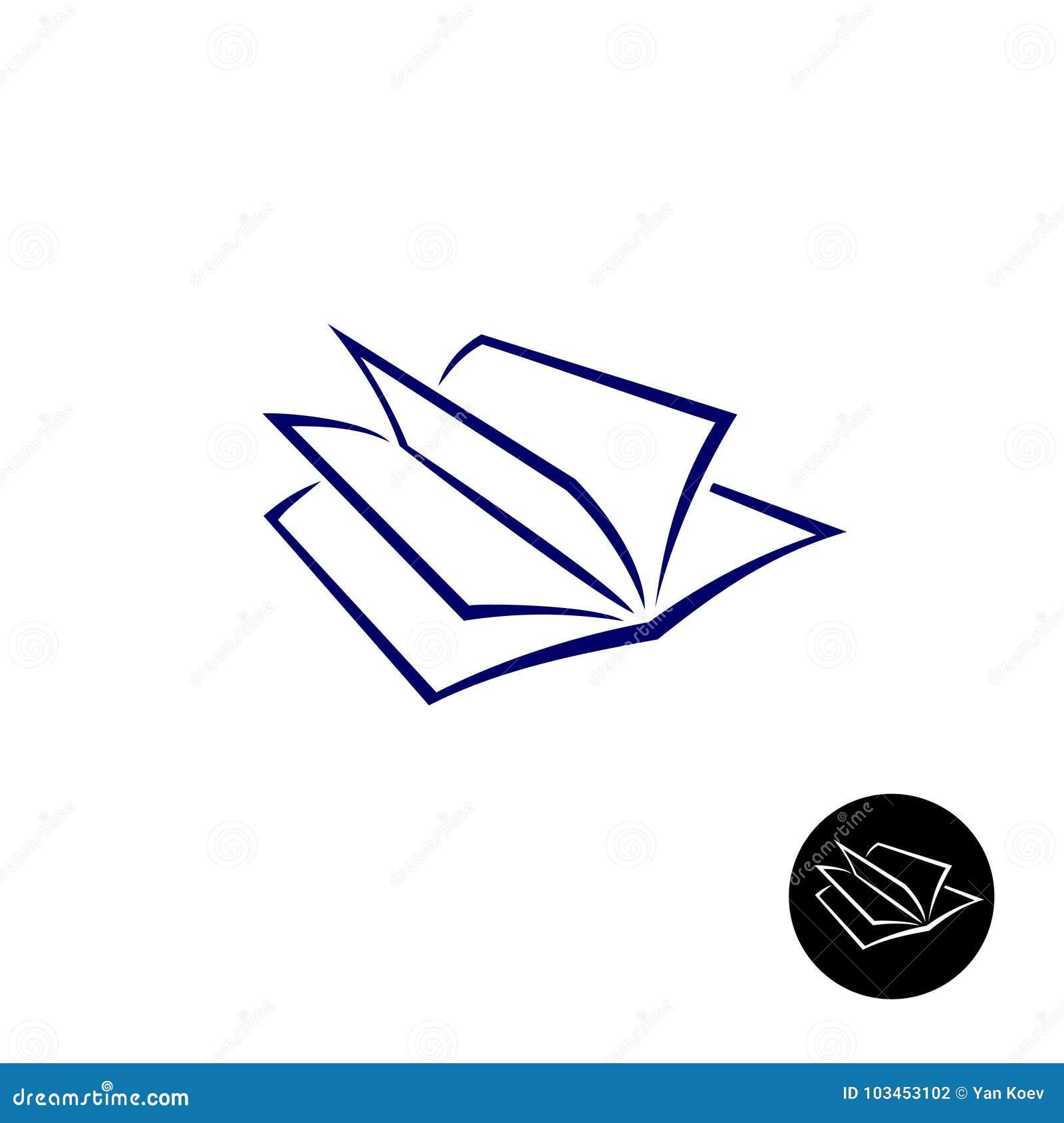 Open book logo stock vector. Illustration of perspective - 103453102