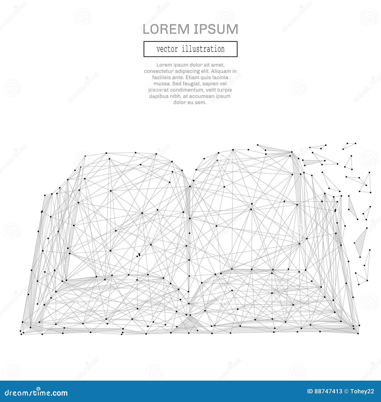 Open book low poly stock vector. Illustration of mesh - 88747413