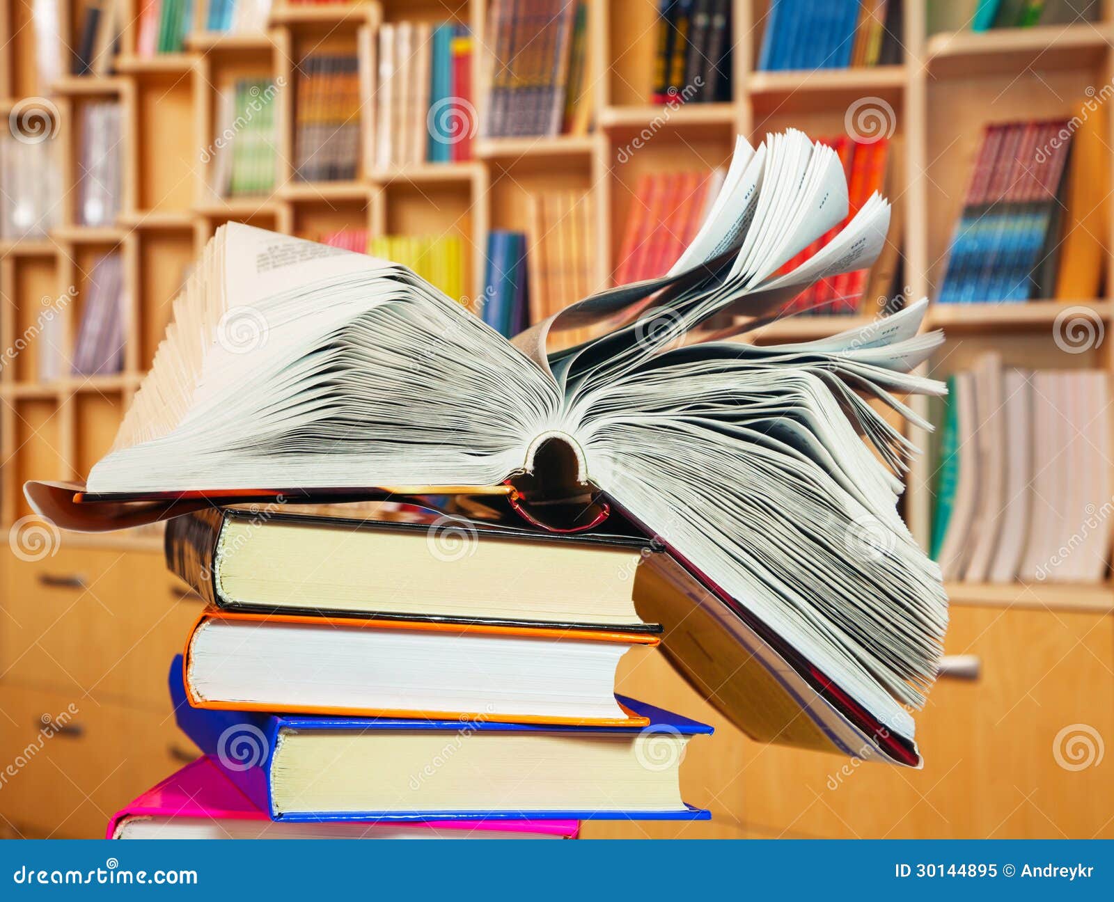 Open Book on a Stack of Books Stock Image - Image of literature, shop ...