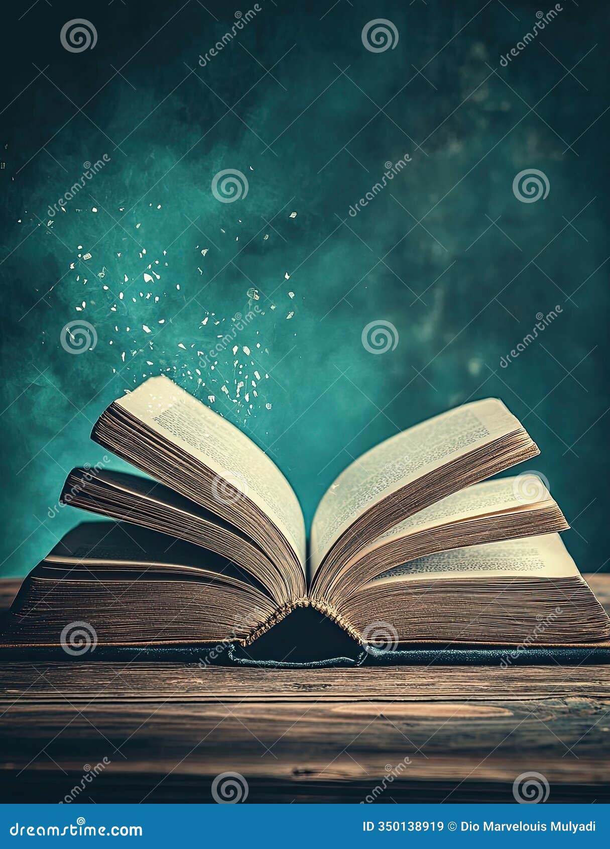 Open Book Magic stock illustration. Illustration of knowledge - 350138919