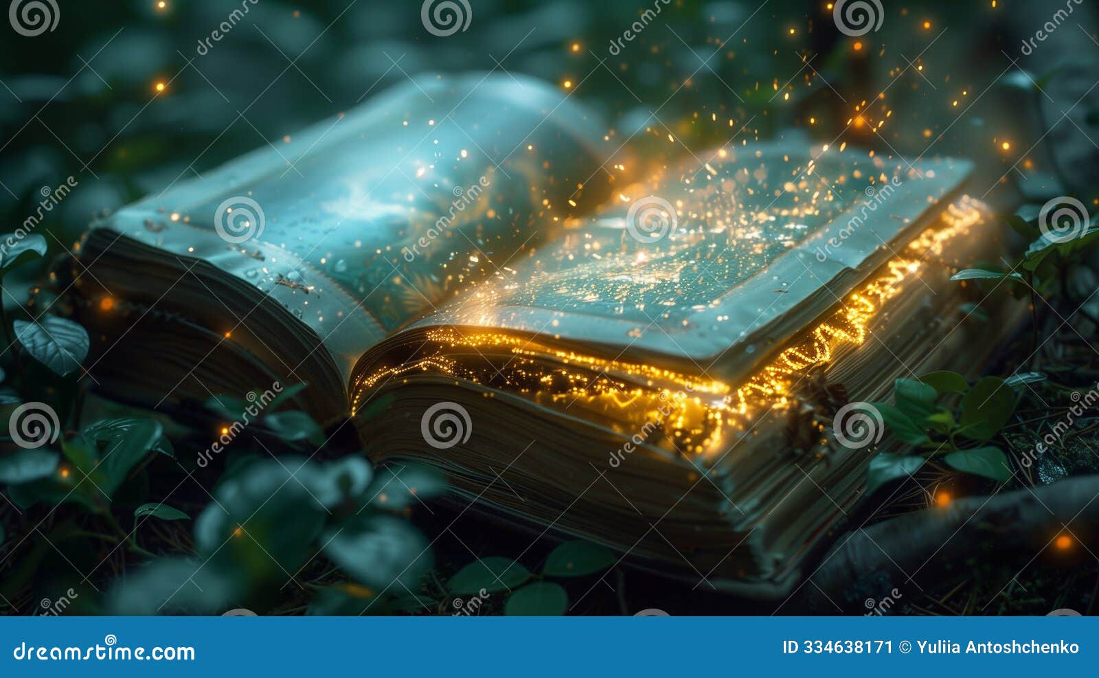 Open Book with Magic Light. Magic Book Stock Illustration ...