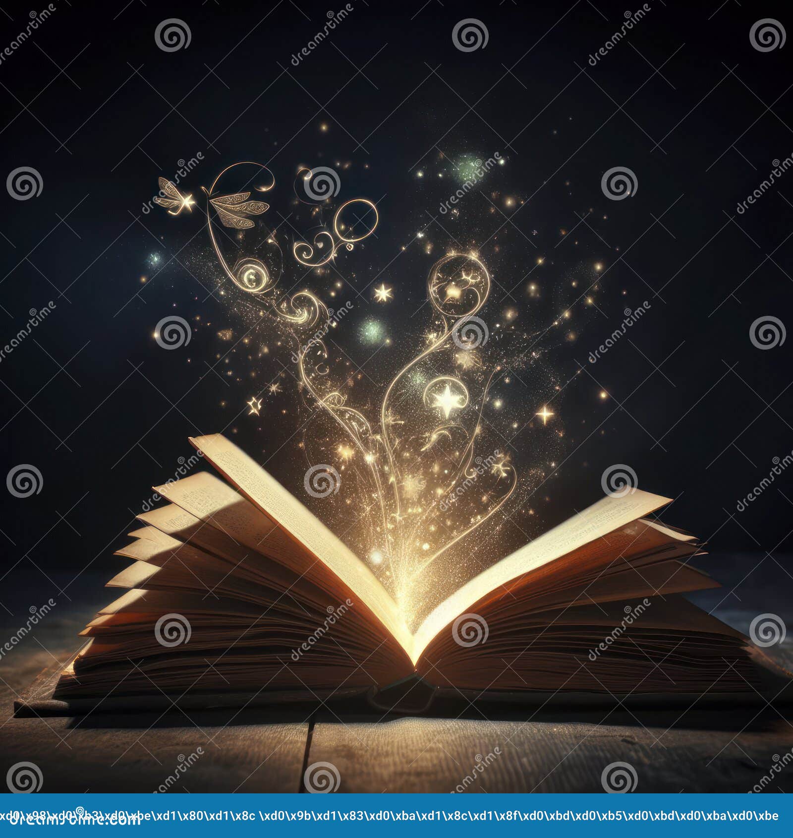 Open Book with Magic Light Out of it on Dark Background. Ai Generative ...