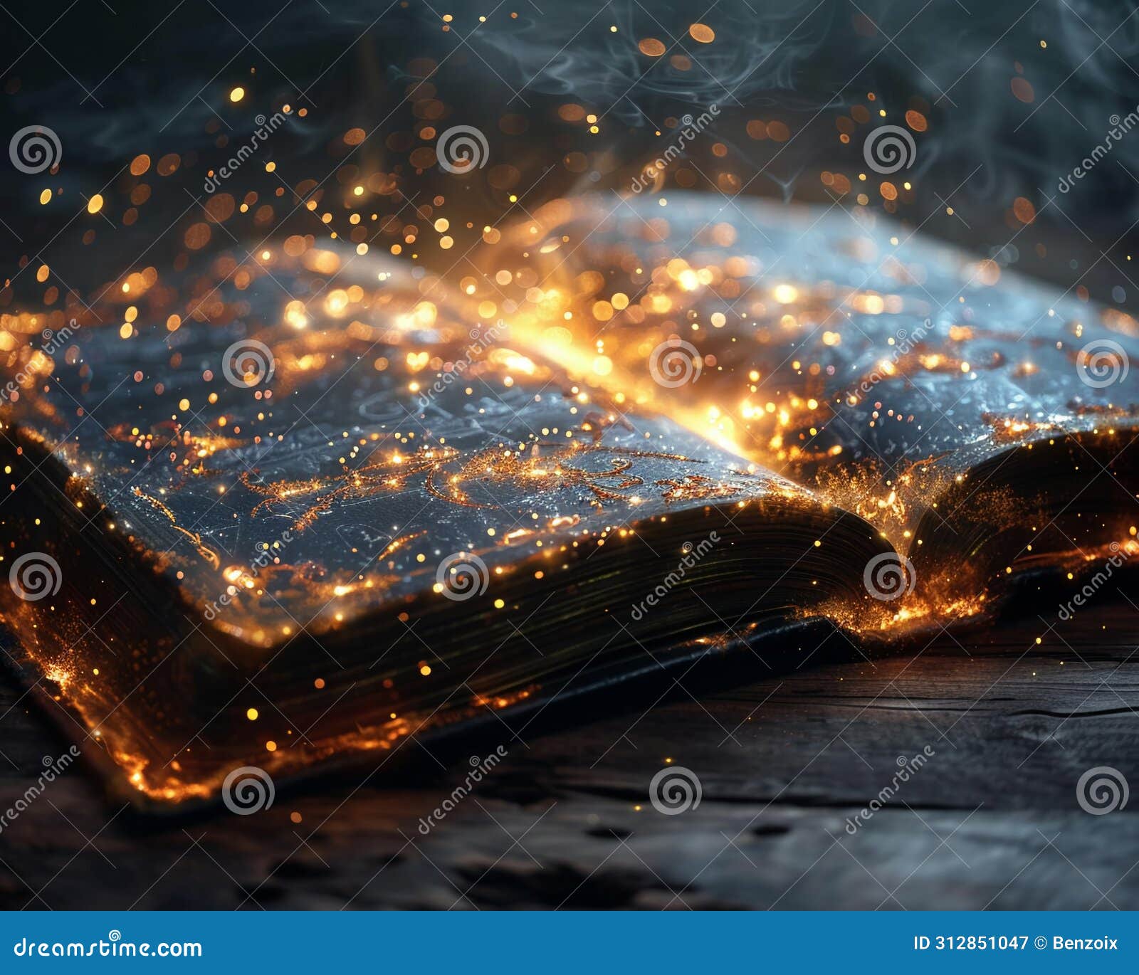 Open Book with Magical Sparkles Stock Image - Image of magical ...