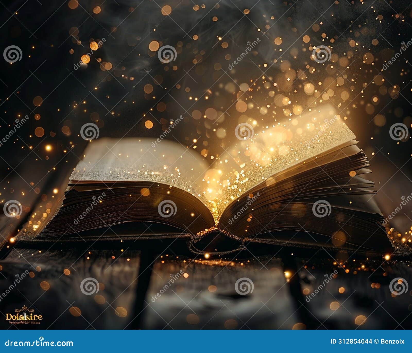 Open Book with Magical Sparkles Stock Photo - Image of adventure ...