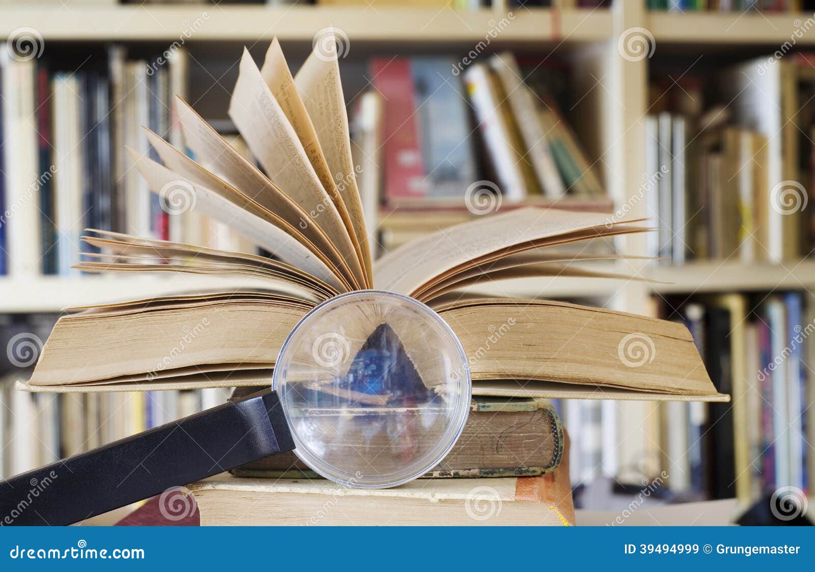 Open book stock image. Image of magnifiying, expertise - 39494999