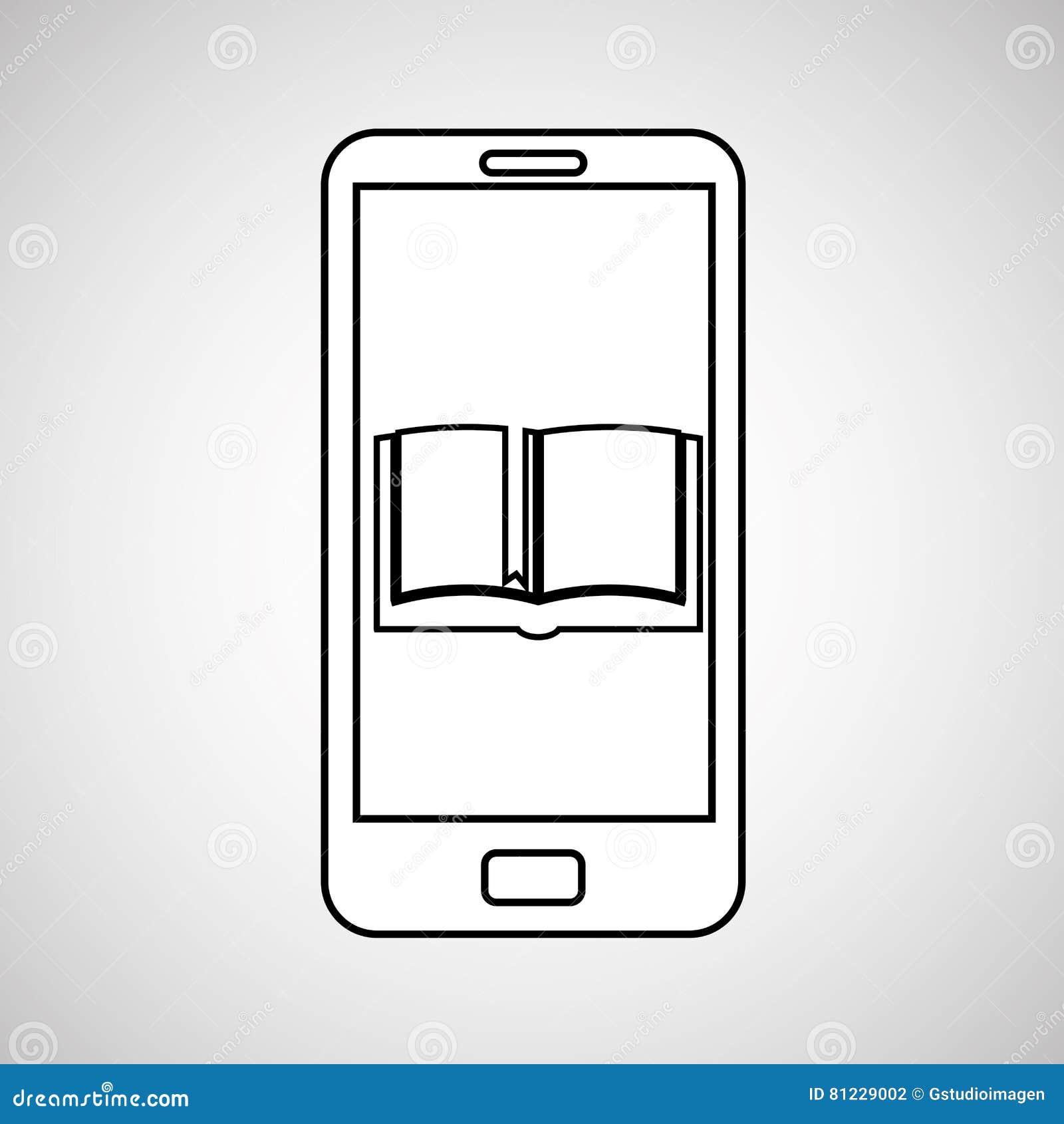 Open Book Mobile Device Education Stock Vector - Illustration of ...