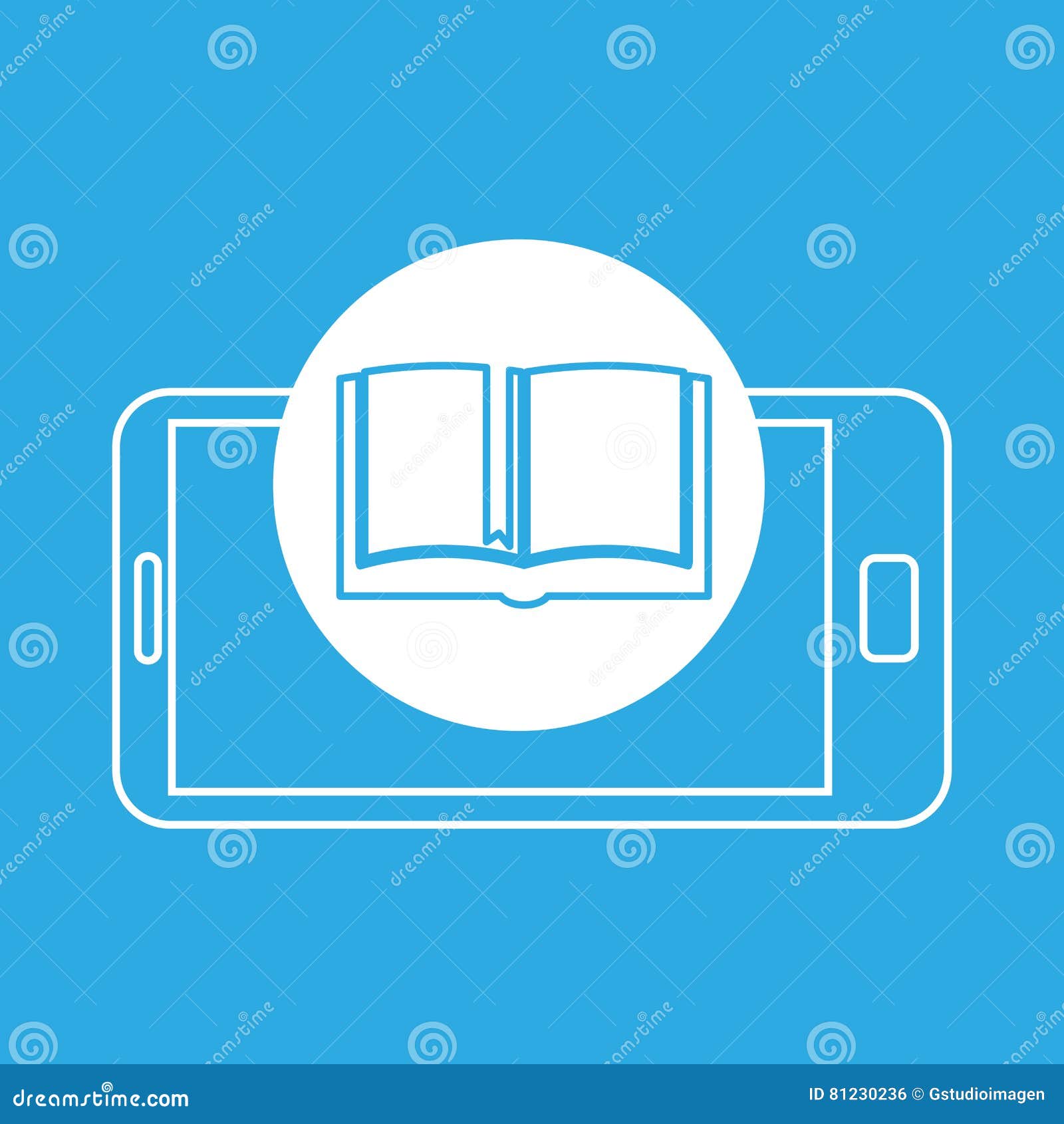 Open Book Mobile Device Education Stock Vector - Illustration of ...