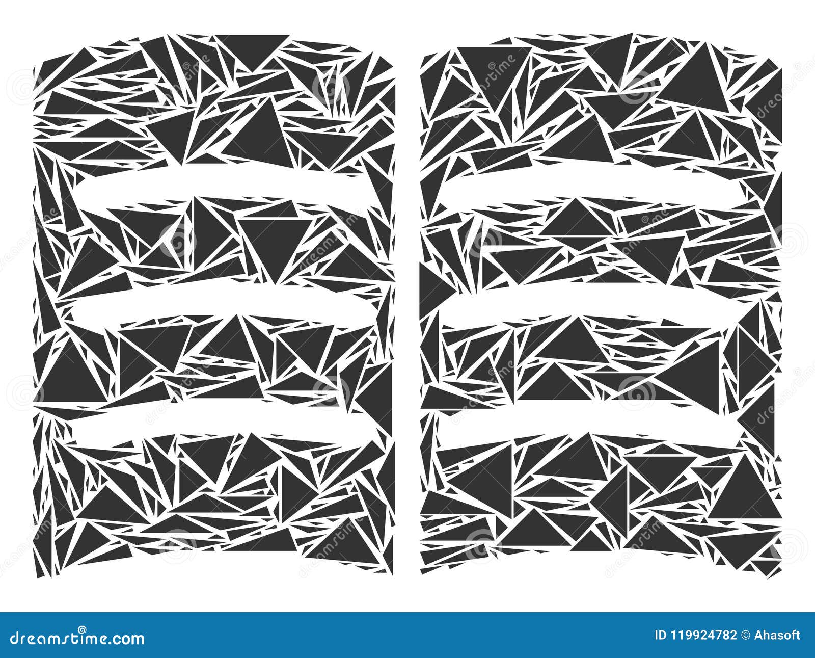 Open Book Collage of Triangles Stock Vector - Illustration of notebook ...