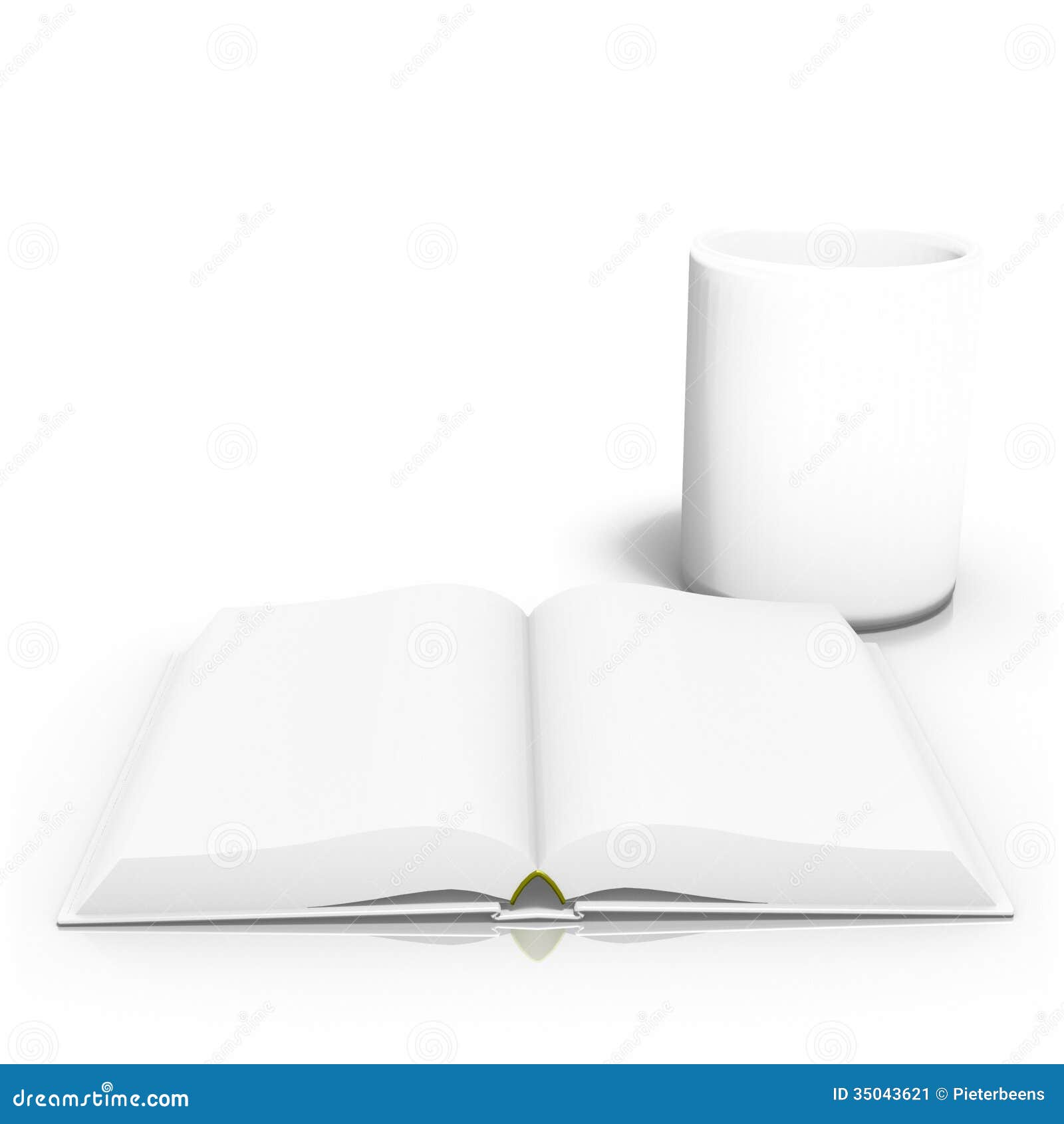 Open book with mug stock illustration. Illustration of open - 35043621