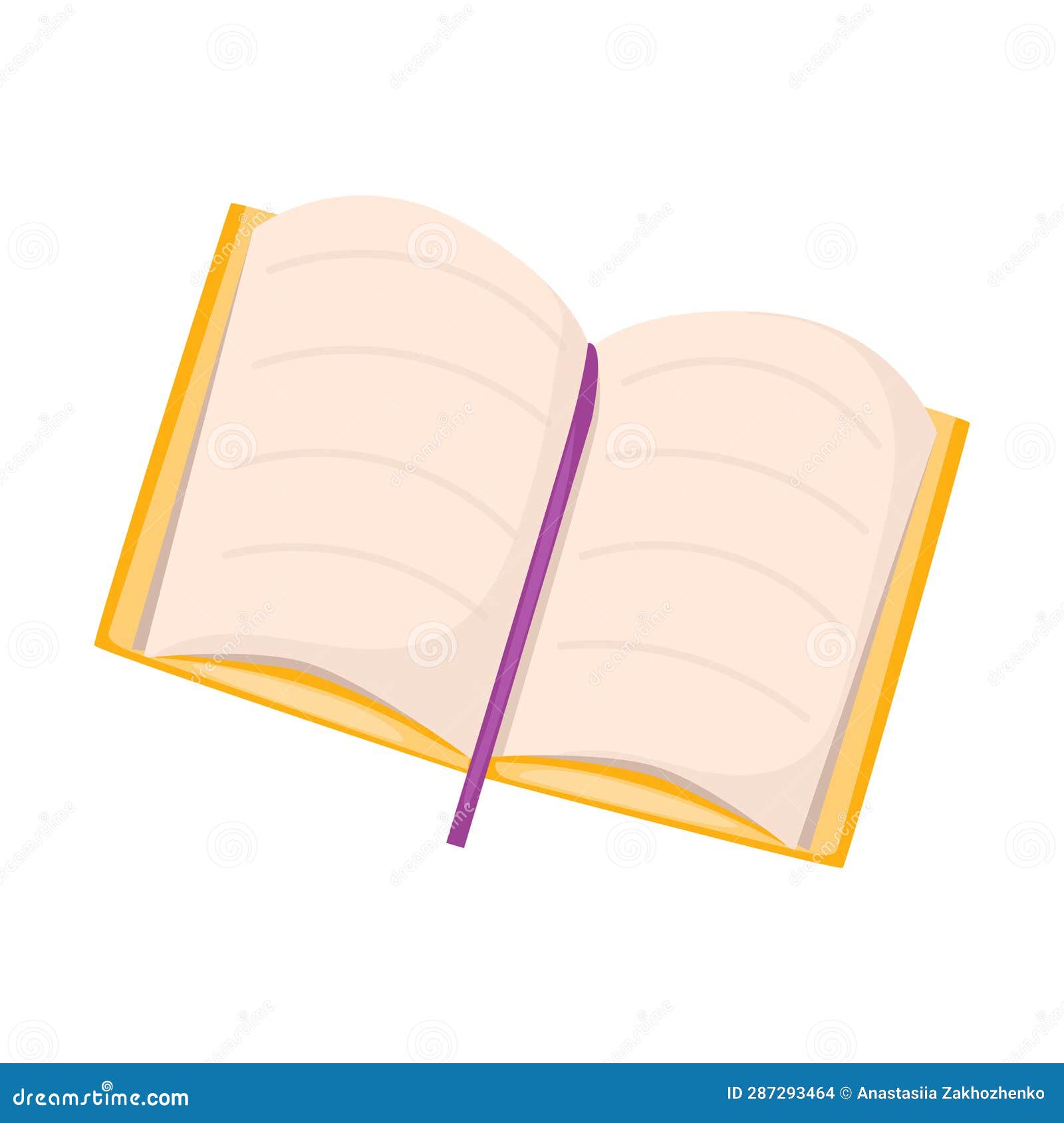 Open book with notes. stock vector. Illustration of paper - 287293464