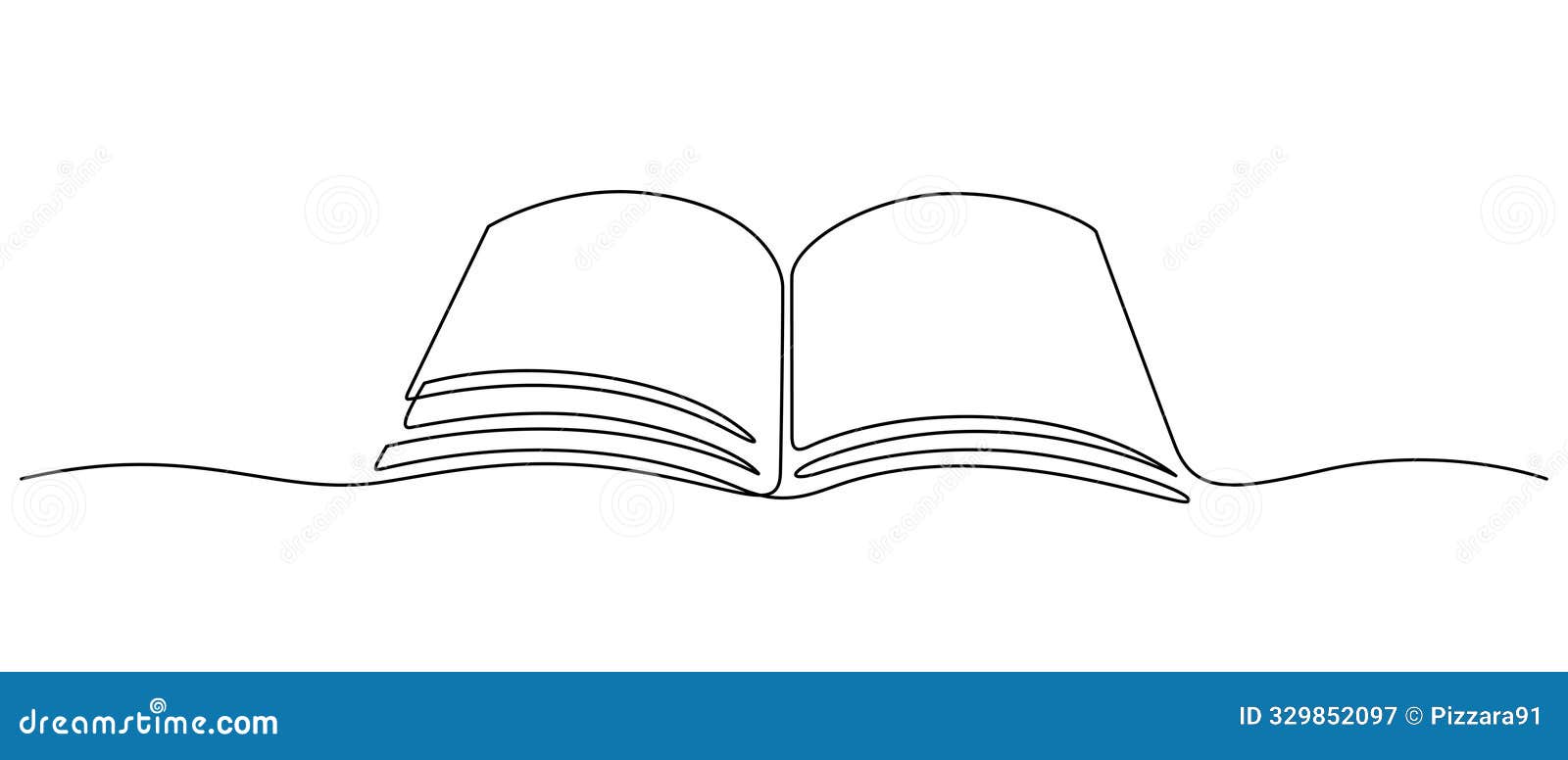 Open Book One Line Drawing Continuous Stock Illustration - Illustration ...