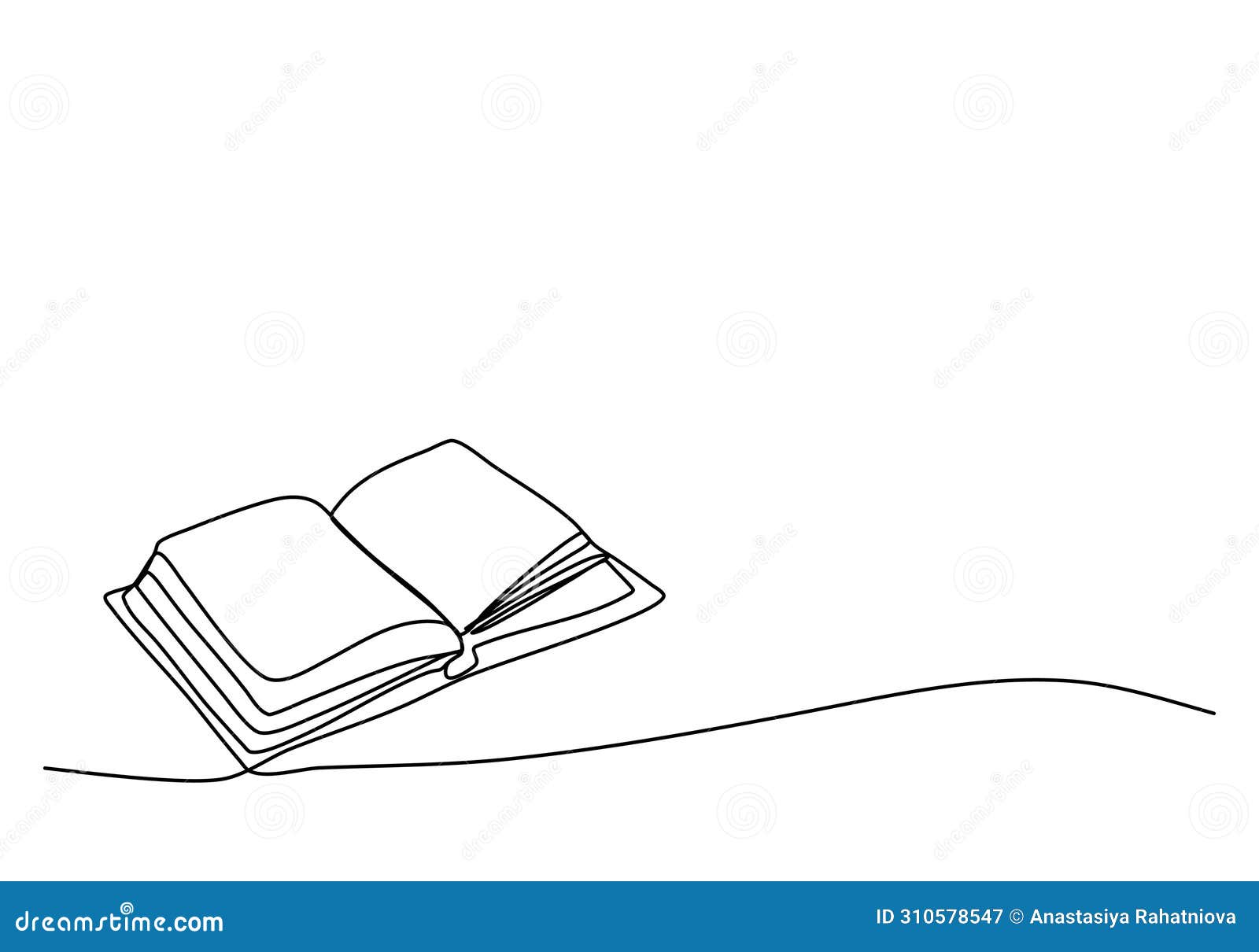 Open Book. One Line Drawing Vector Illustration Stock Illustration ...
