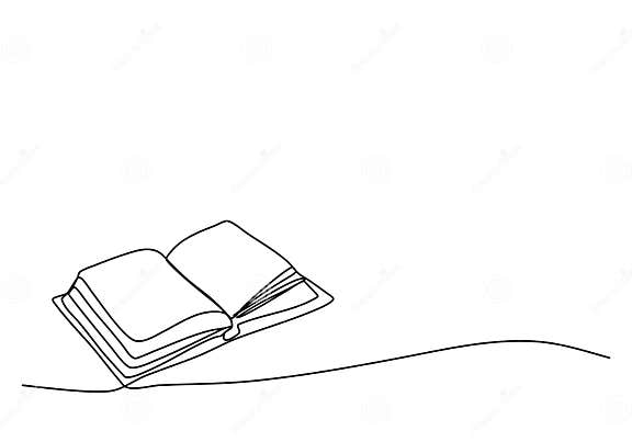 Open Book. One Line Drawing Vector Illustration Stock Illustration ...