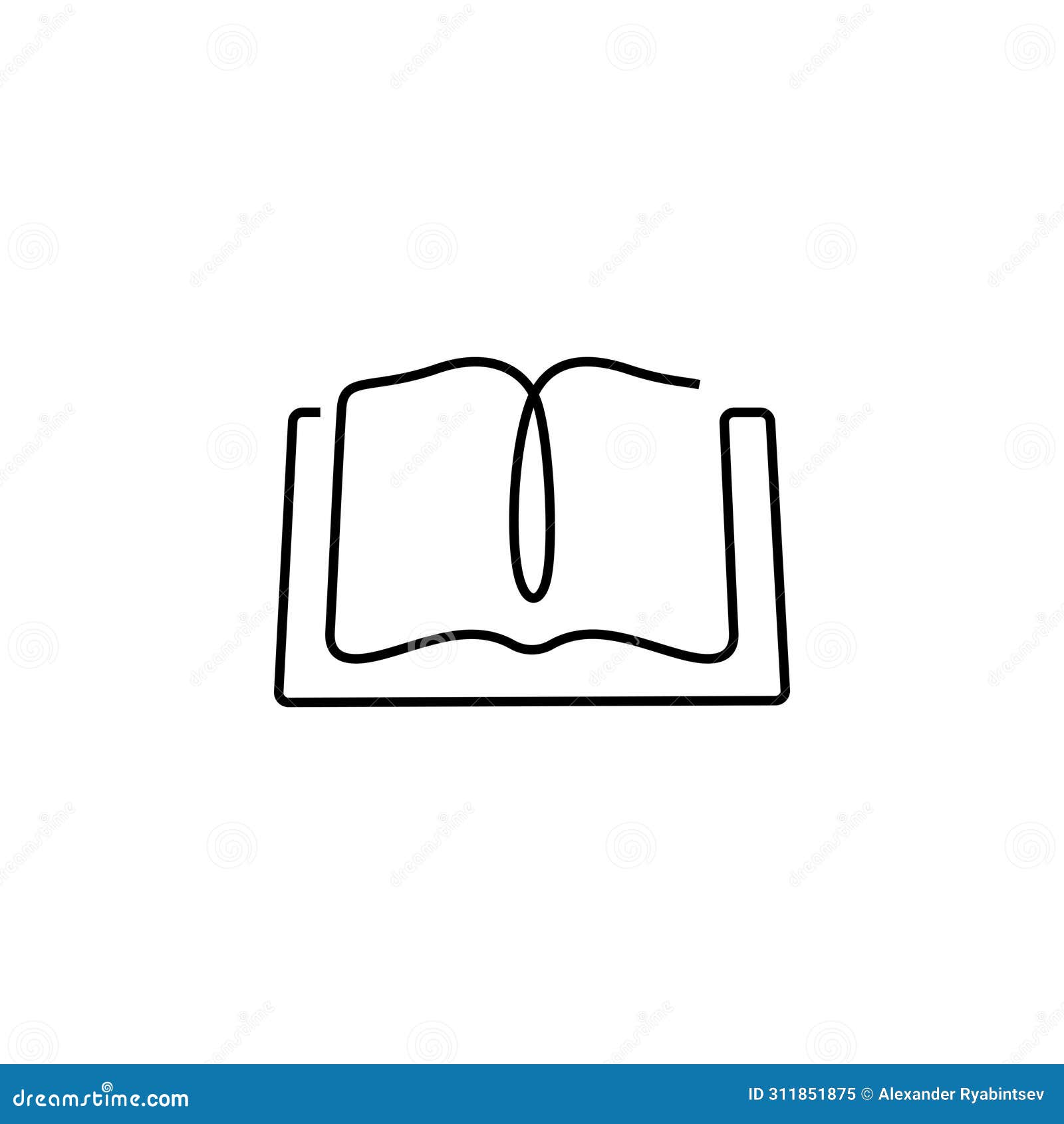 Open Book One Line Vector Icon Stock Vector - Illustration of paper ...