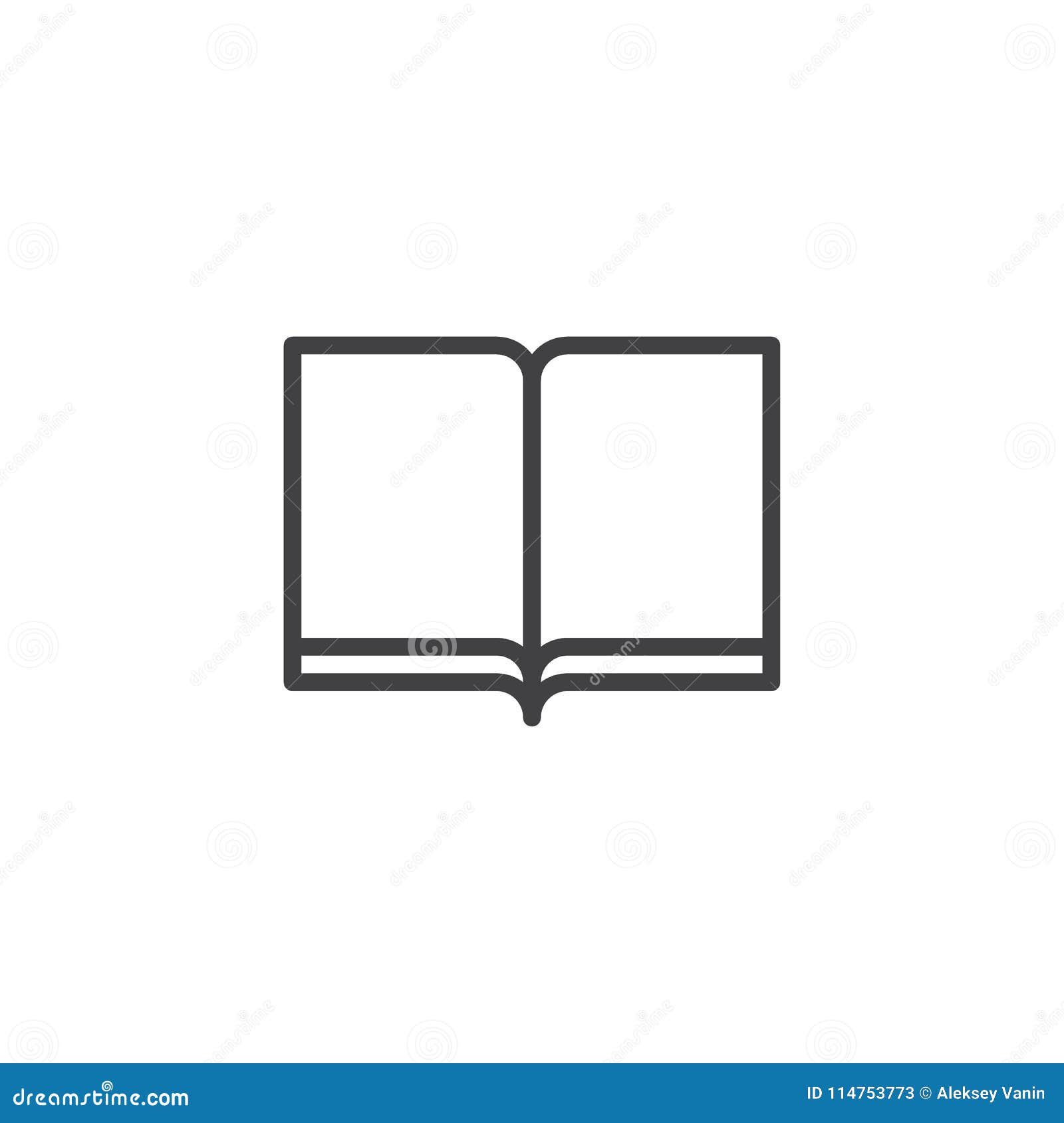 Open book outline icon stock vector. Illustration of reading - 114753773