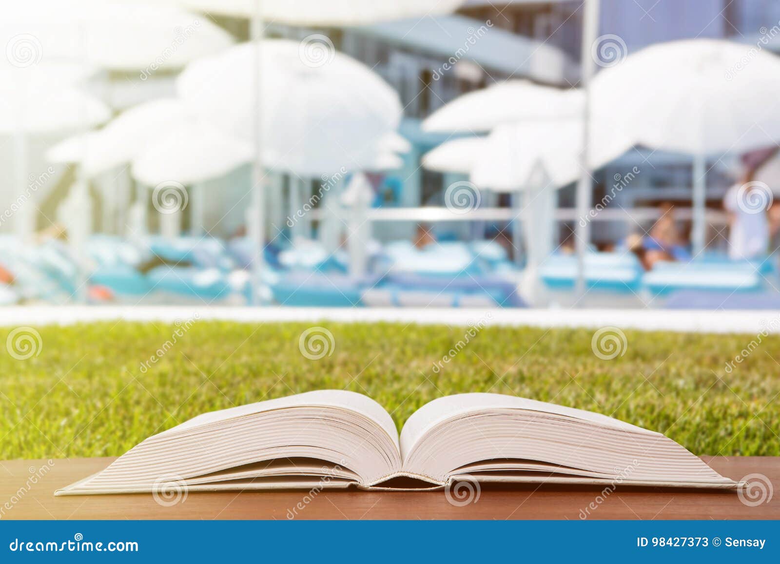 Open Book Over the Landscape Background Stock Image - Image of retro ...