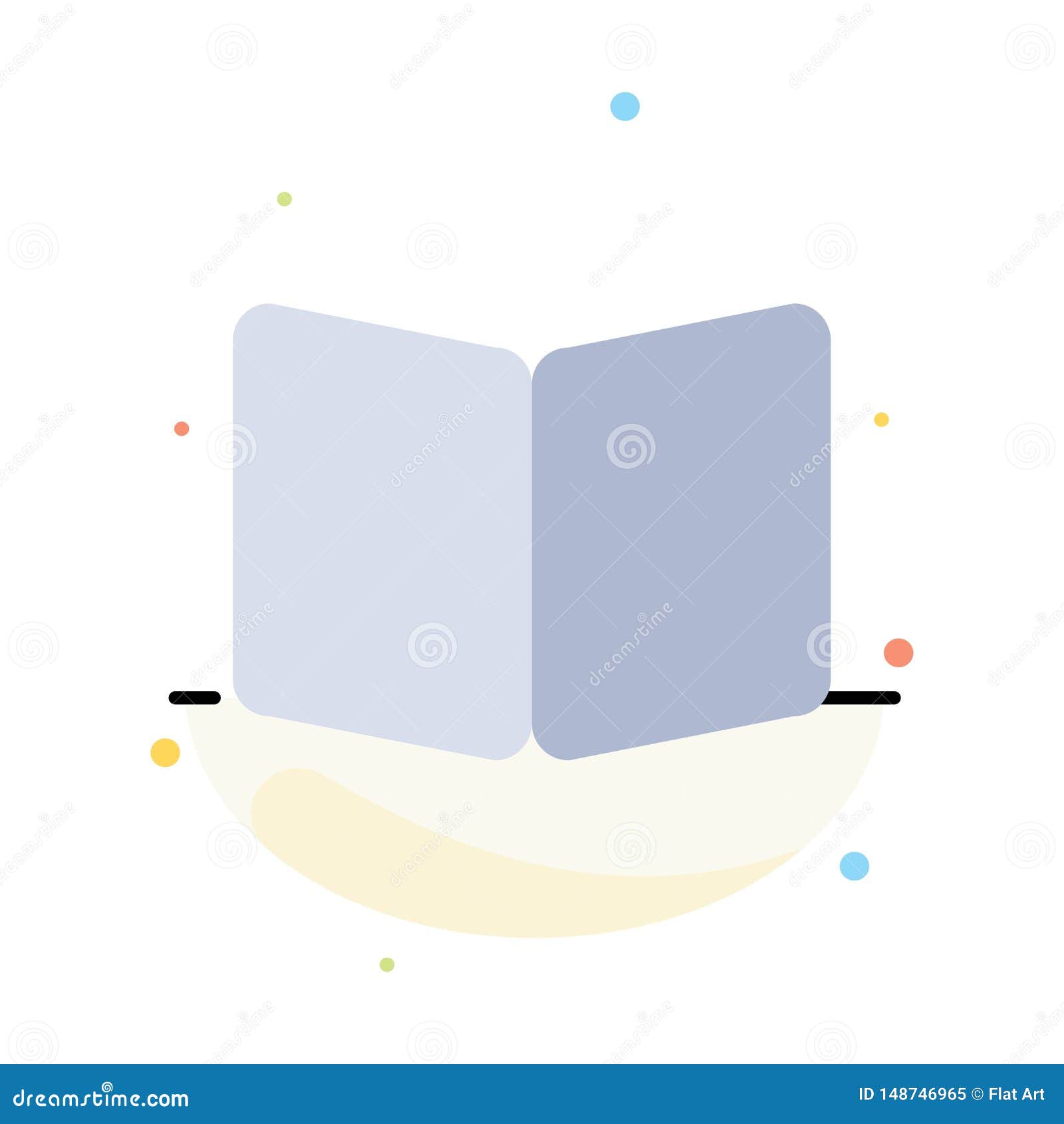 Open, Book, Page, Layout, Cover Abstract Flat Color Icon Template Stock ...