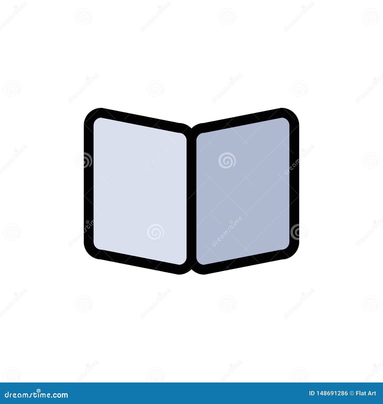 Open, Book, Page, Layout, Cover Flat Color Icon. Vector Icon Banner ...