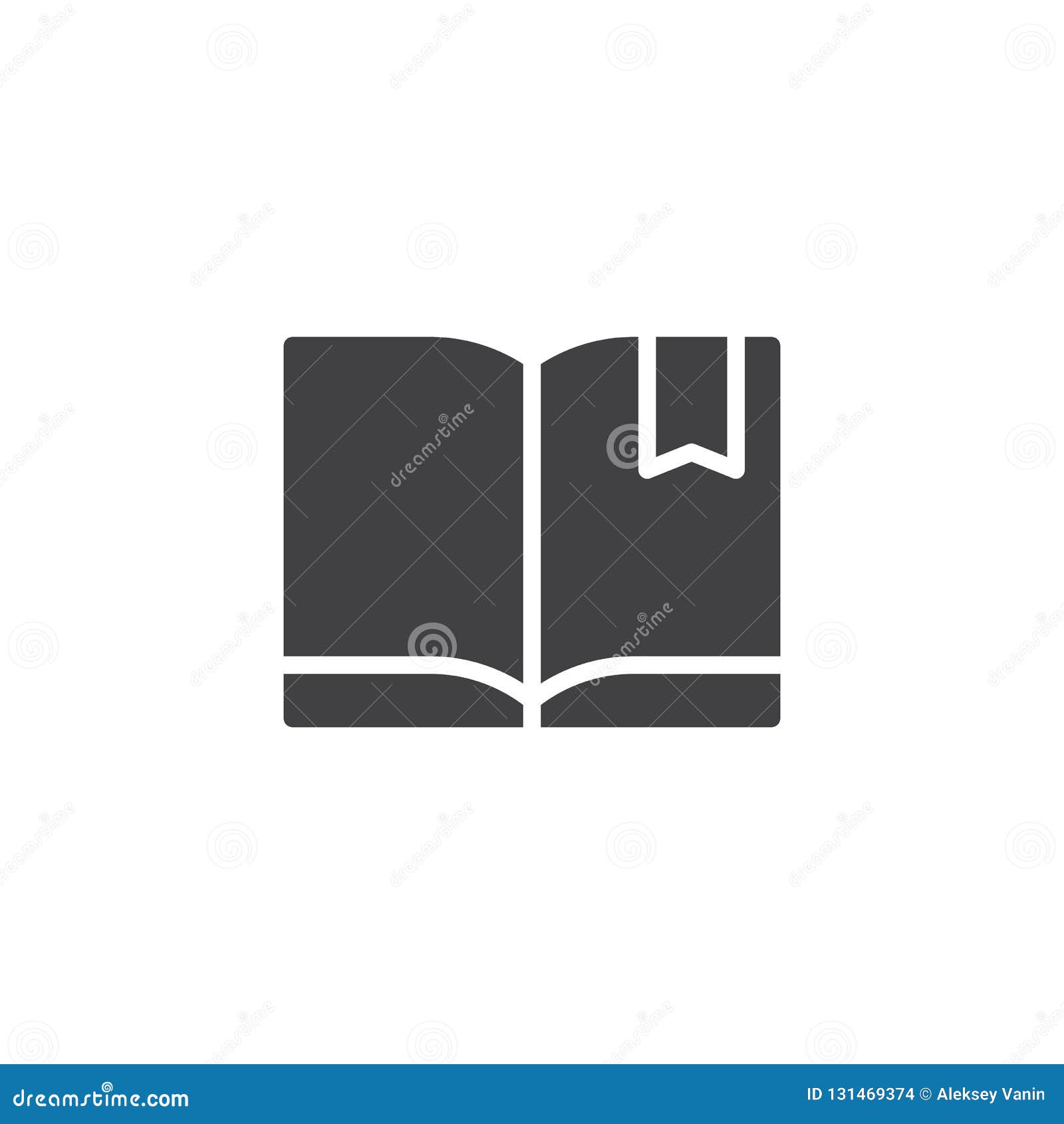 Open Book Pages and Bookmark Vector Icon Stock Vector - Illustration of ...