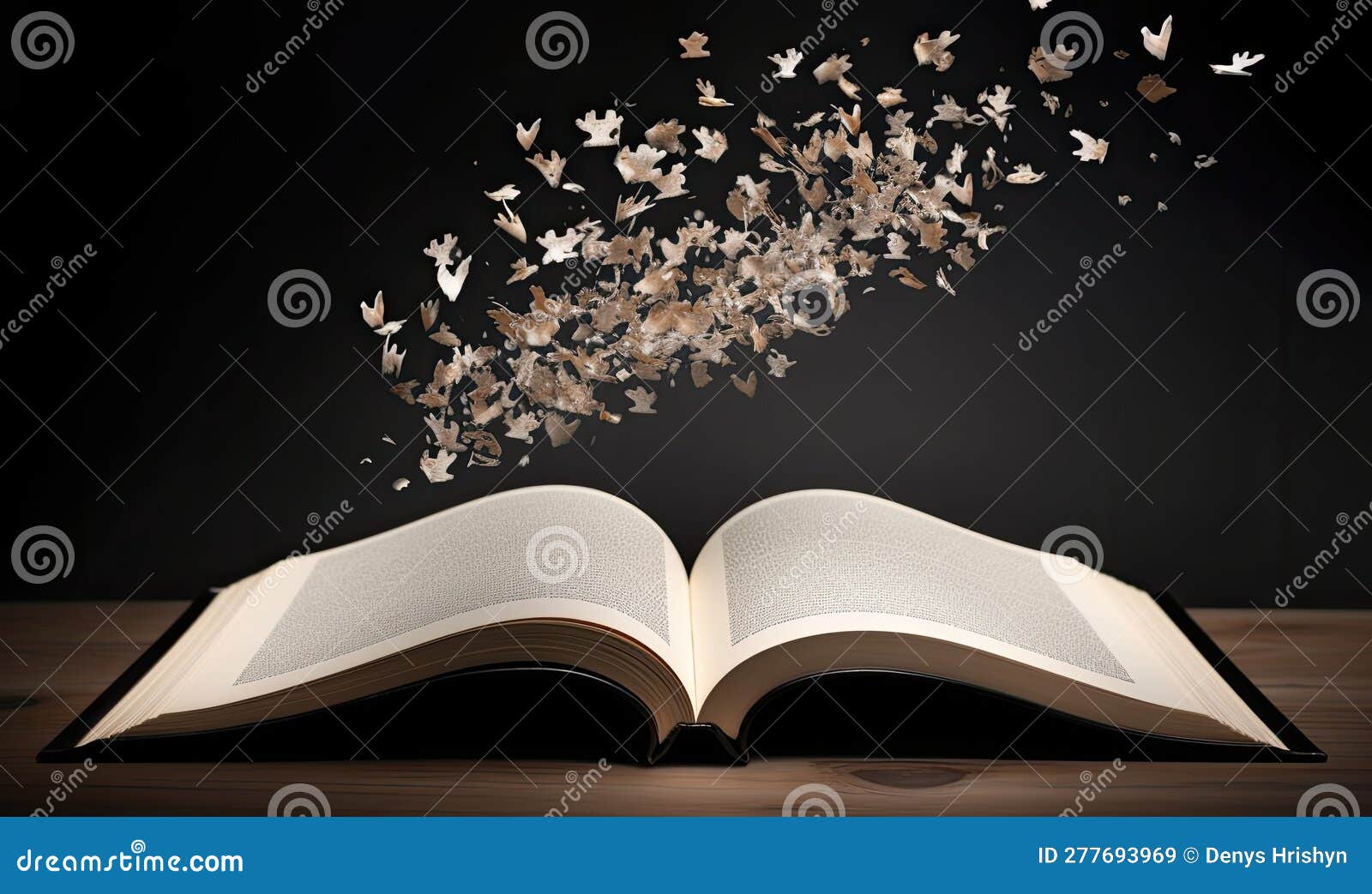 The Open Book with Pages Flying Was Symbol of Endless Possibilities ...